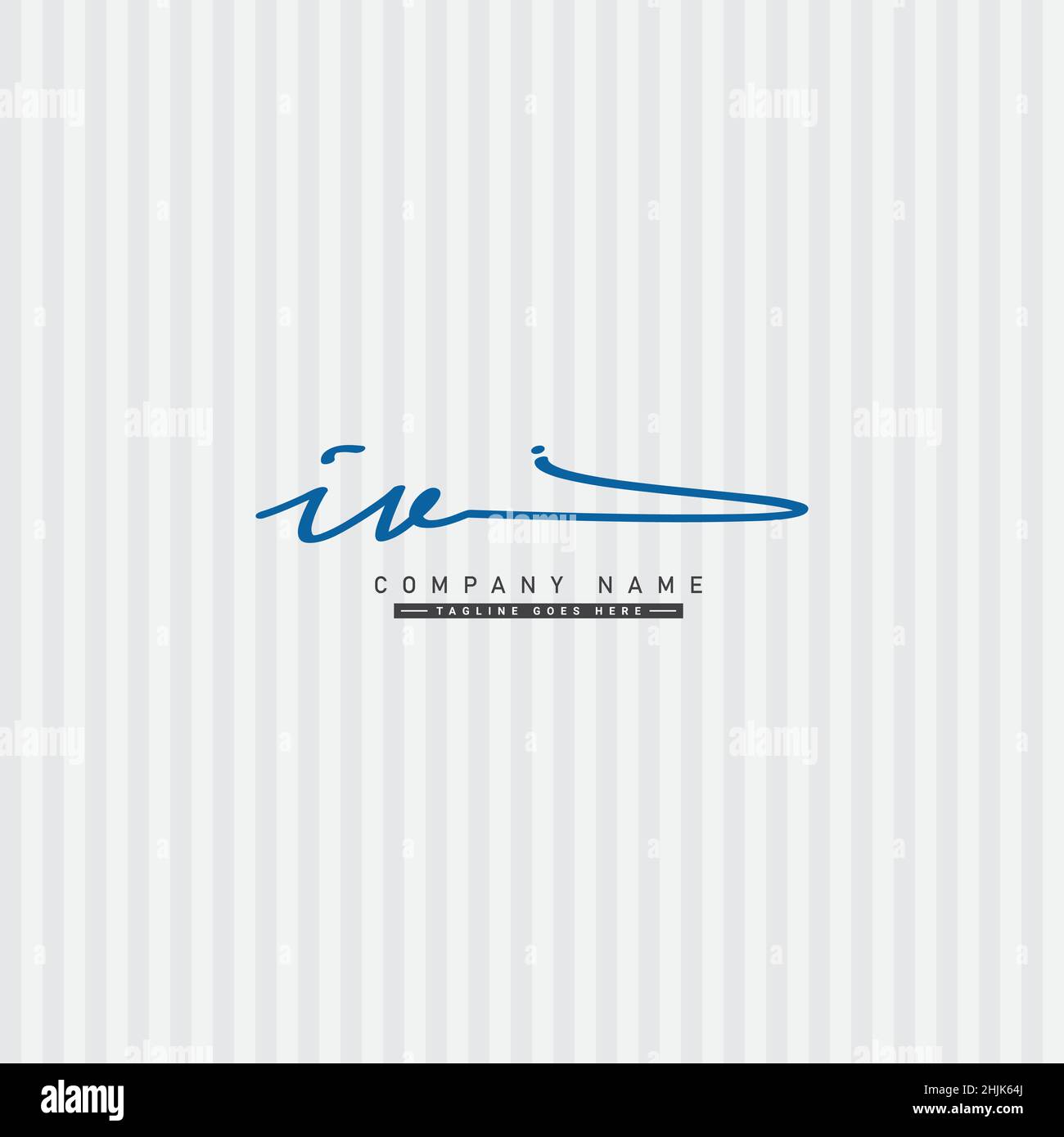 Initial Letter IV Logo - Hand Drawn Signature Logo - Simple Vector Logo ...