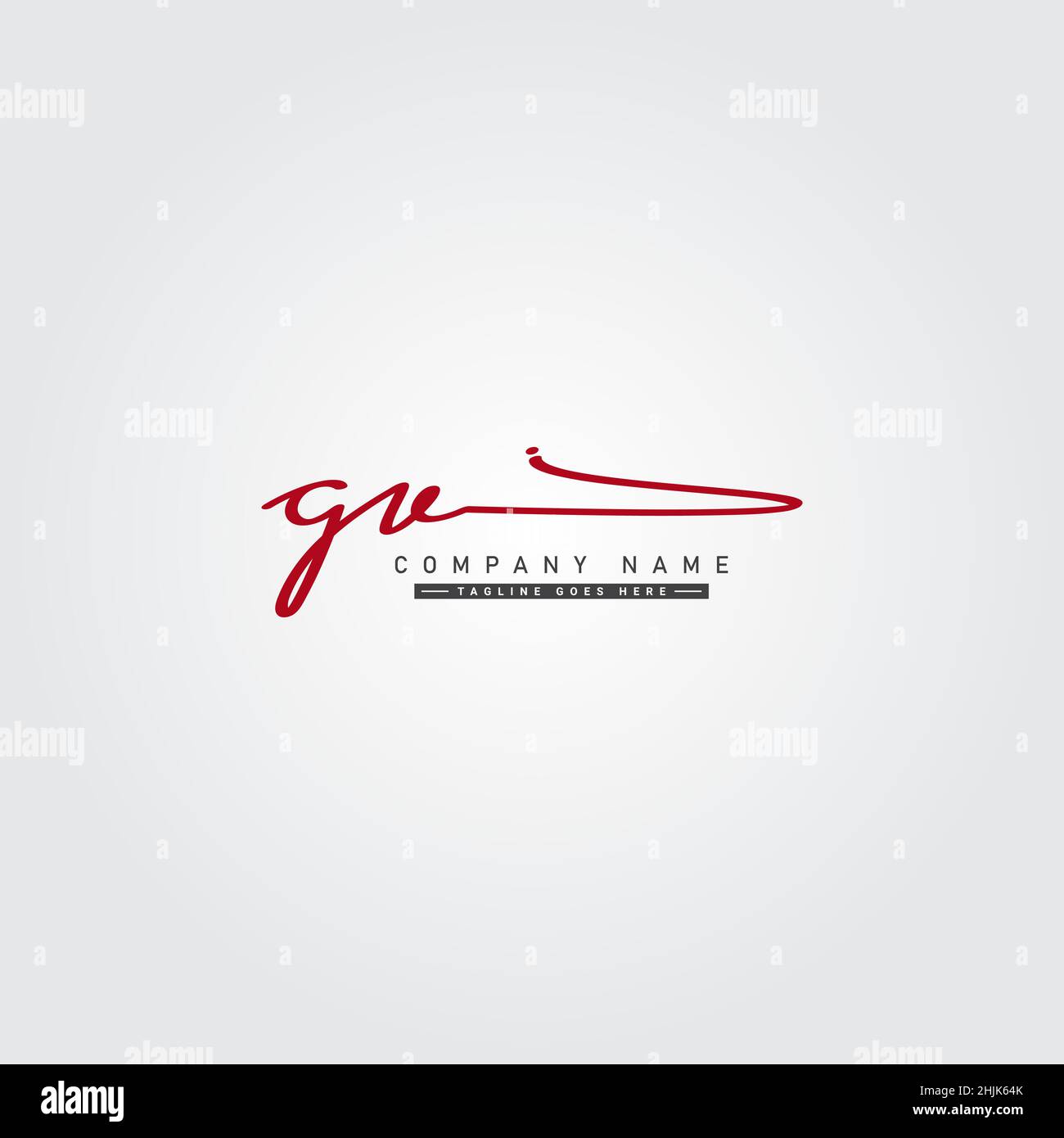 Initial Letter GV Logo - Hand Drawn Signature Style Logo - Simple ...