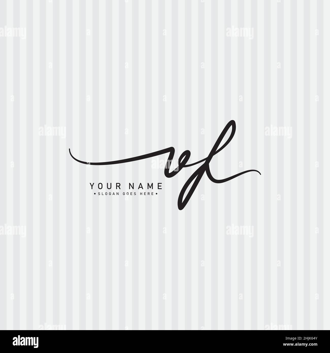 Initial Letter VF Logo - Hand Drawn Signature Style Logo - Simple Vector Logo in Signature Style ...