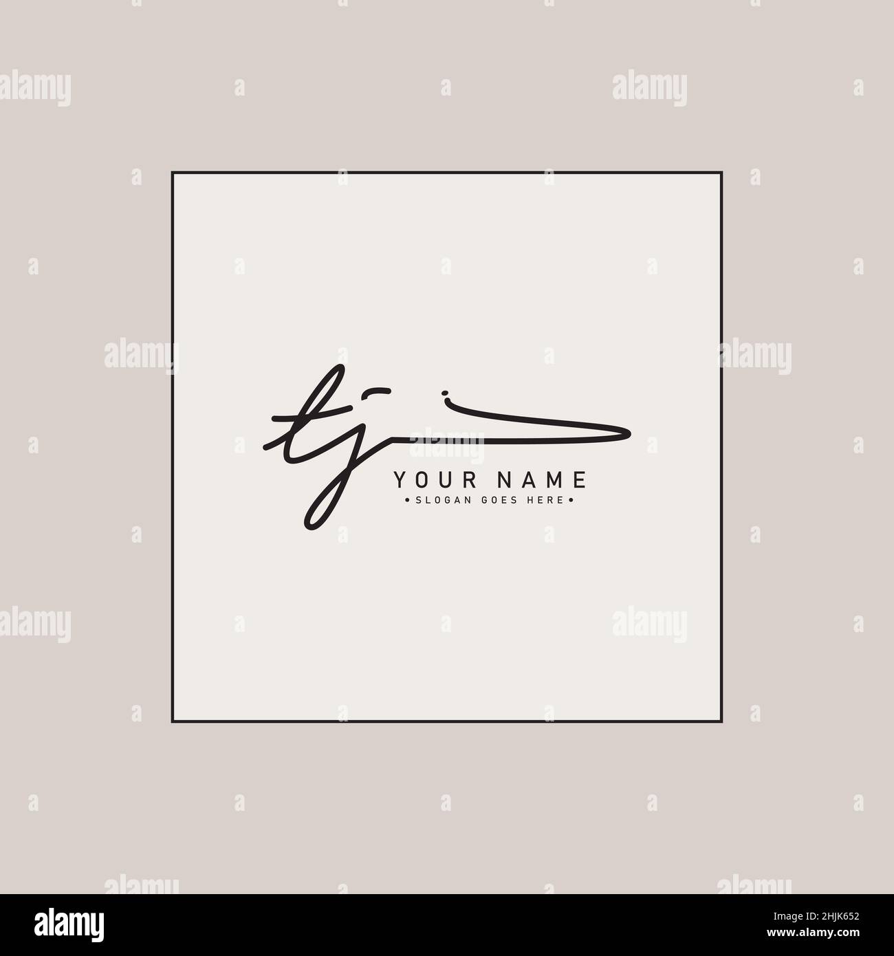 Initial Letter TJ Logo - Hand Drawn Signature Logo - Simple Vector Logo ...