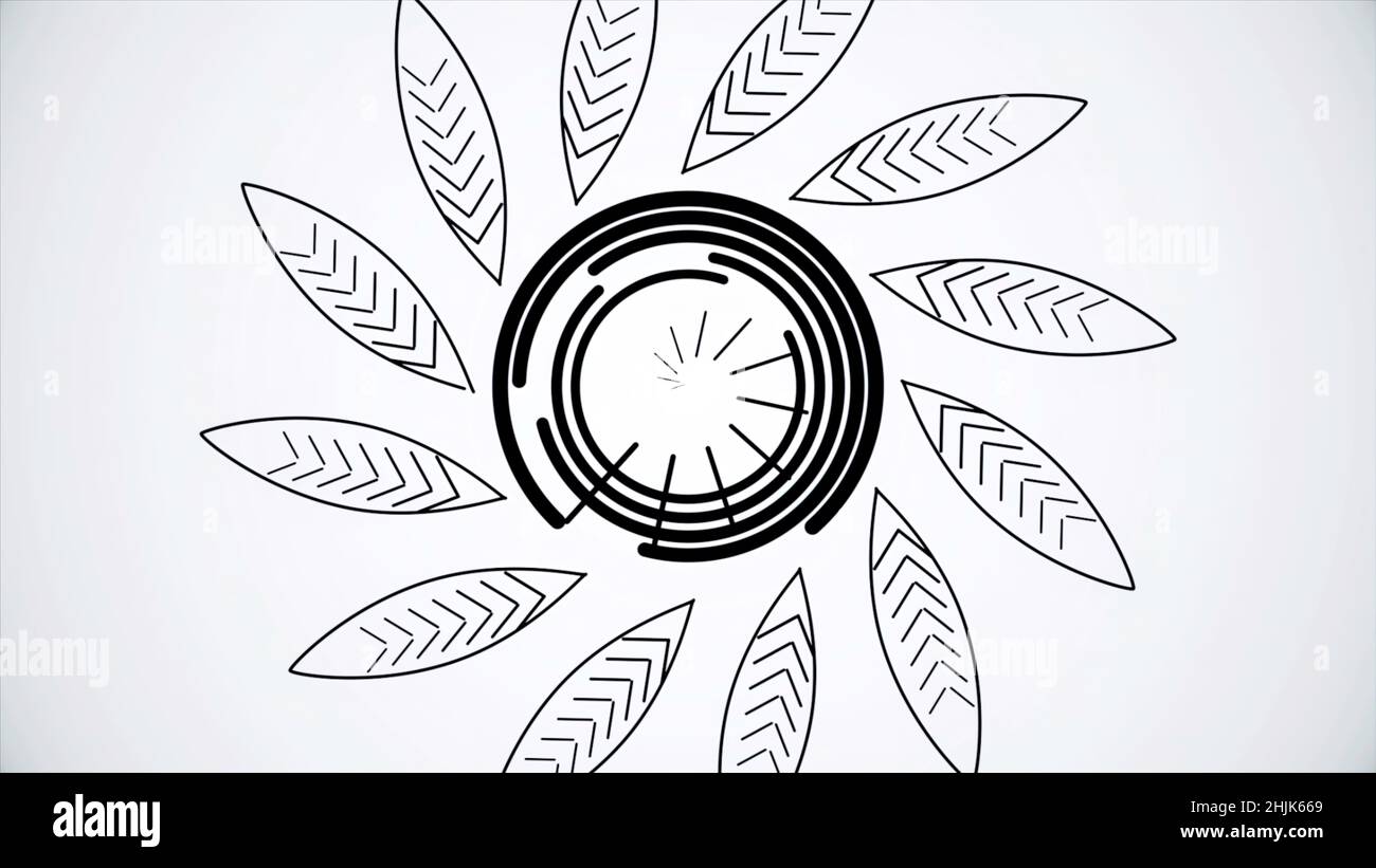 Drawing background with black and white concentric lines. Abstraction ...