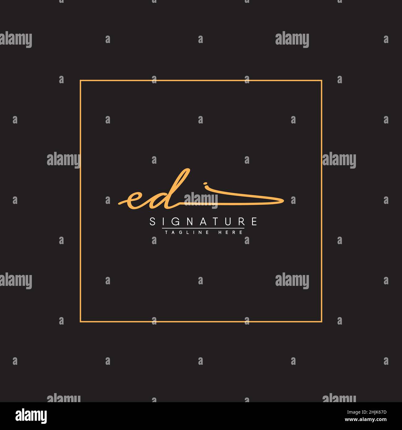 Initial Letter ED Logo - Hand Drawn Signature Style Logo - Simple ...