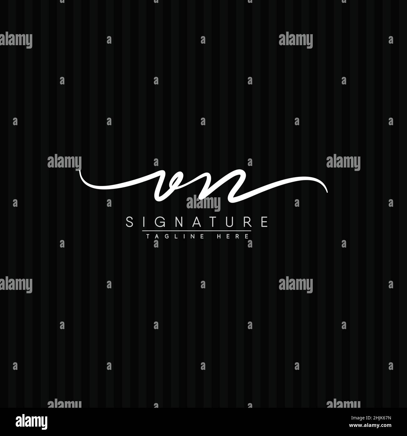 Initial Letter VN Logo - Handwritten Signature Style Logo - Simple Vector Logo in Signature ...