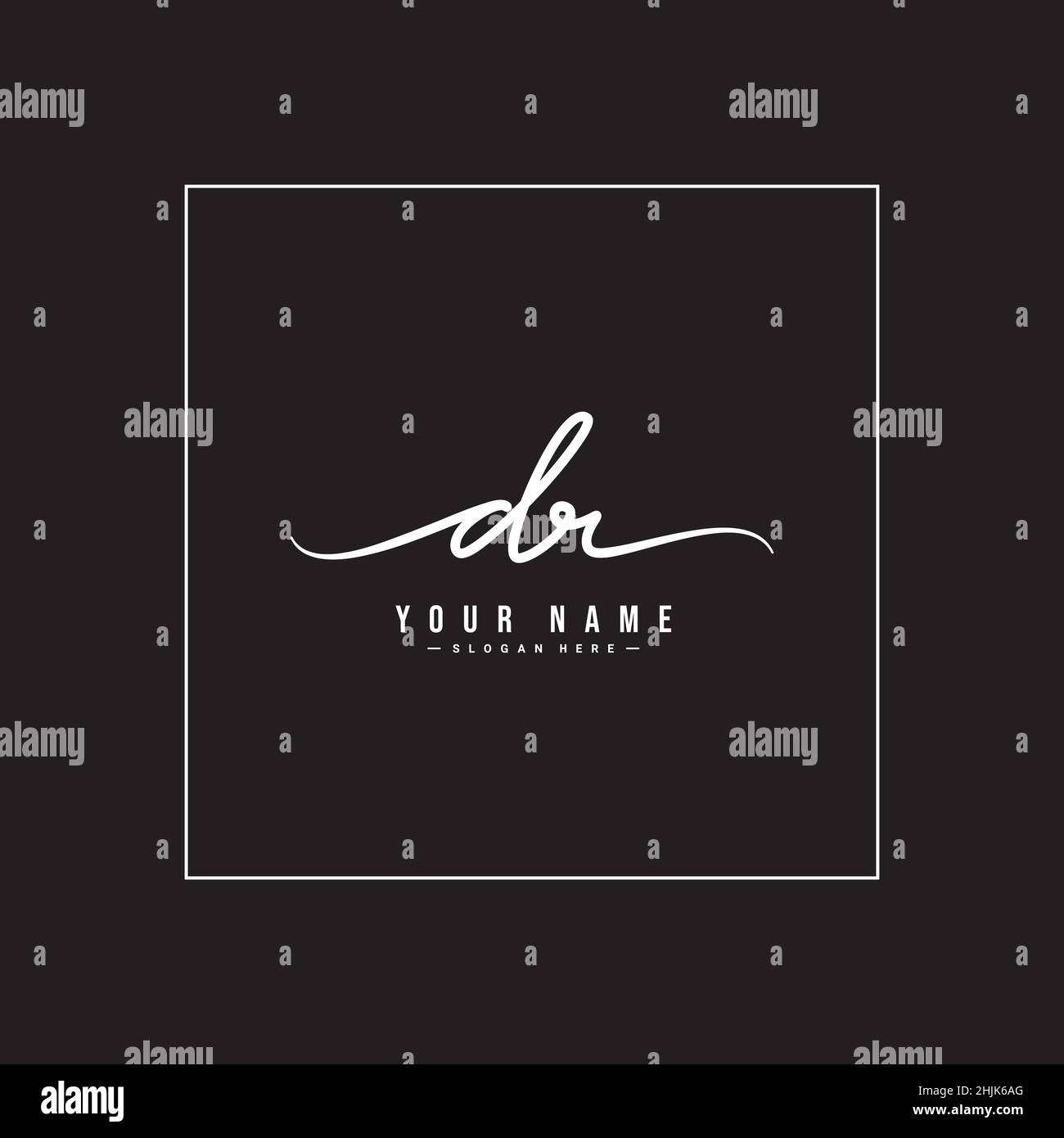 Initial Letter DR Logo - Handwritten Signature Logo - Simple Vector ...