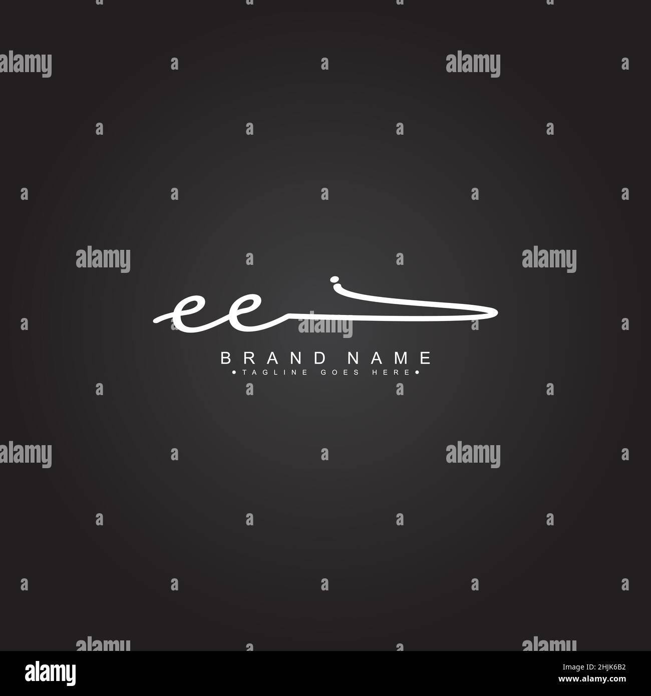 Initial Letter EE Logo - Hand Drawn Signature Logo - Simple Vector Logo ...