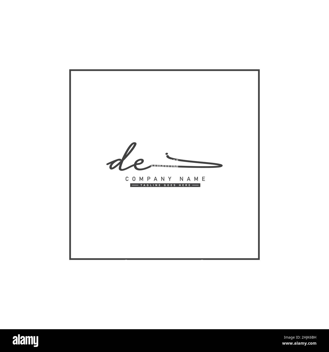 Initial Letter DE Logo - Handwritten Signature Logo - Simple Vector ...
