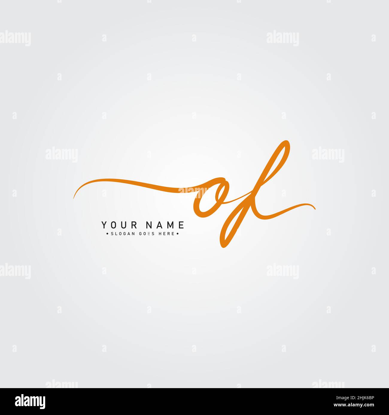 Initial Letter OF Logo - Hand Drawn Signature Style Logo - Simple ...