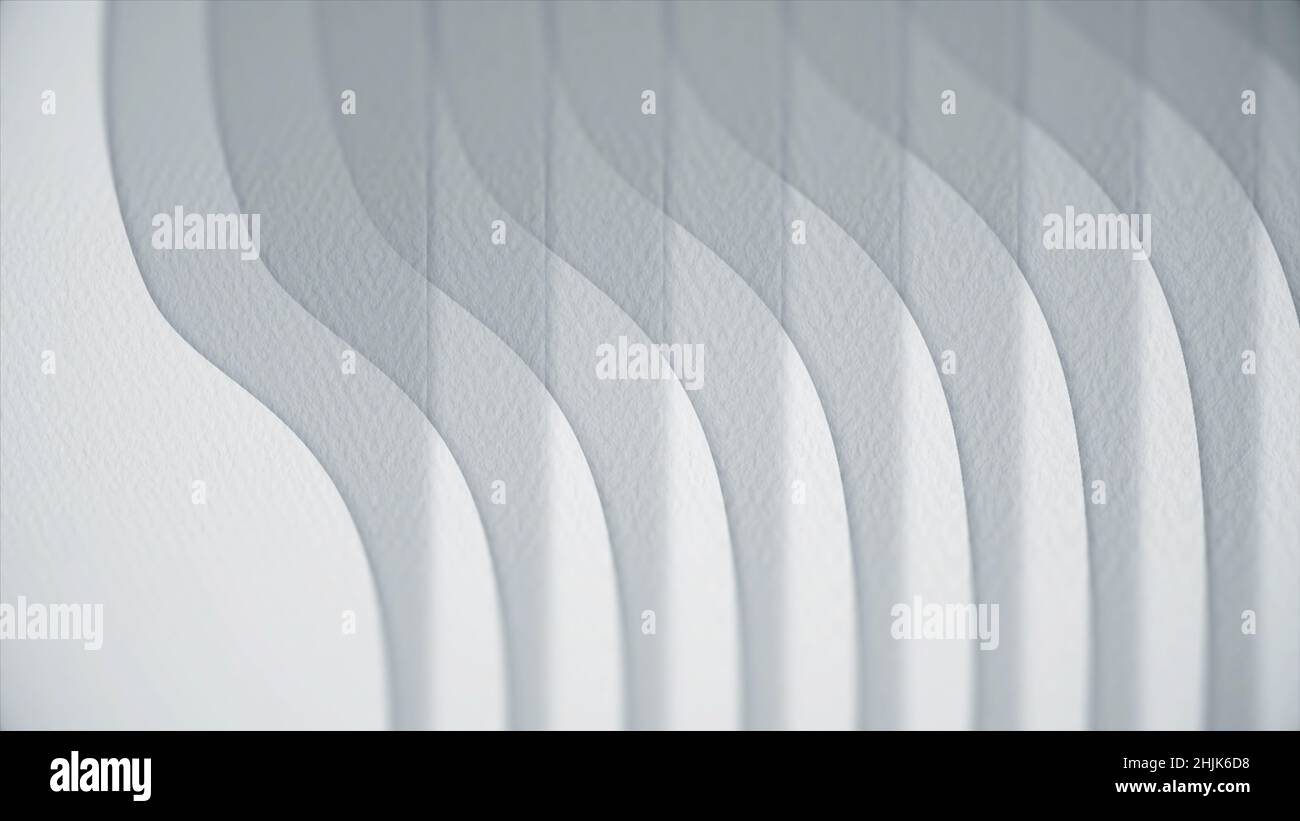 Wavy white lines on paper. Abstract animation of paper texture with ...