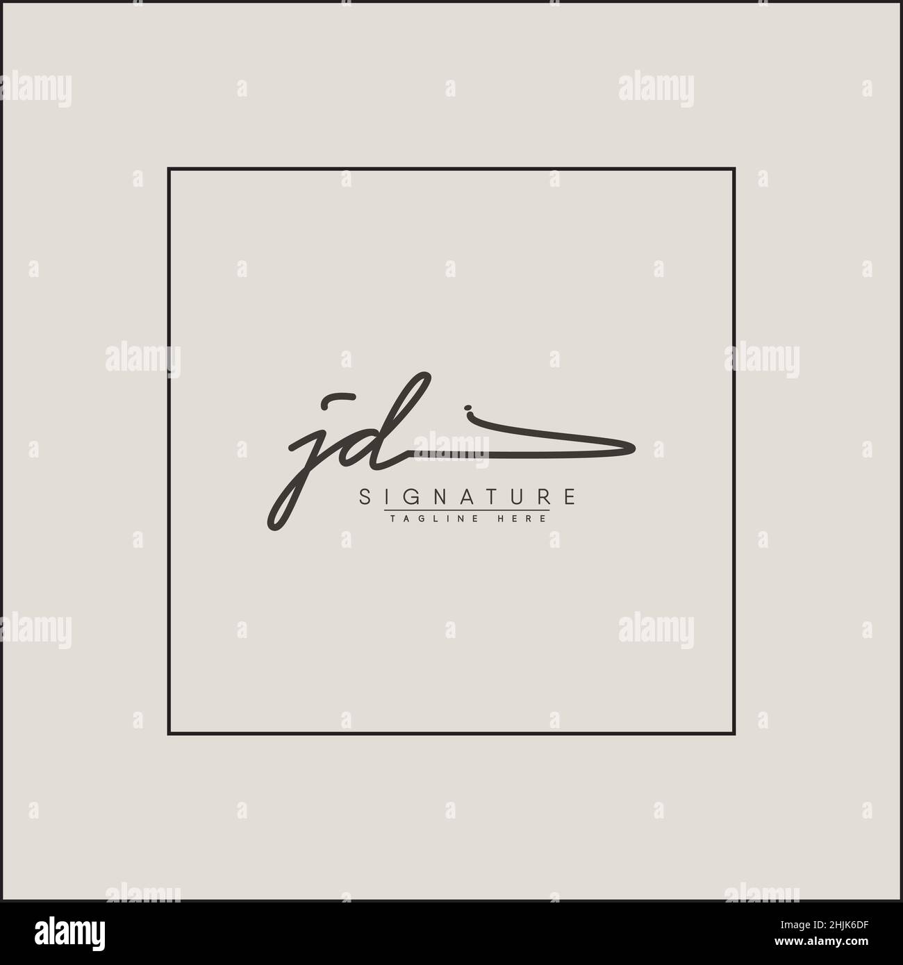 Initial Letter JD Logo - Hand Drawn Signature Style Logo - Simple ...