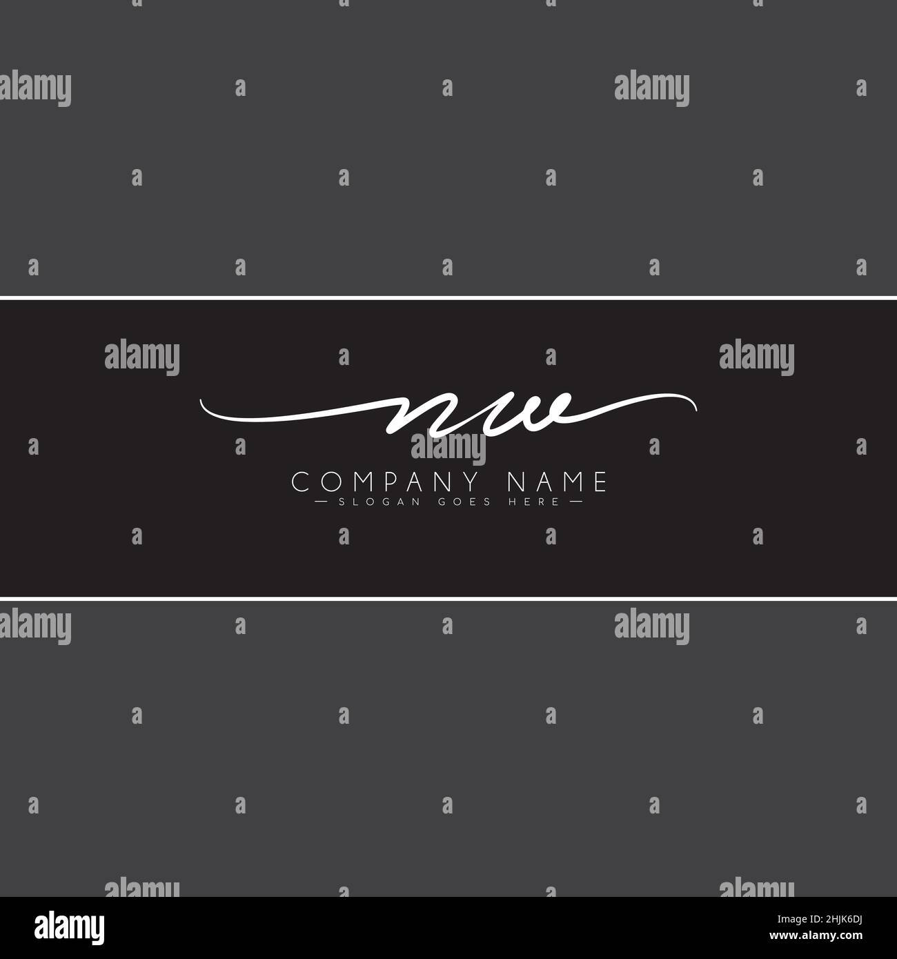 Initial Letter NW Logo - Handwritten Signature Style Logo - Simple ...