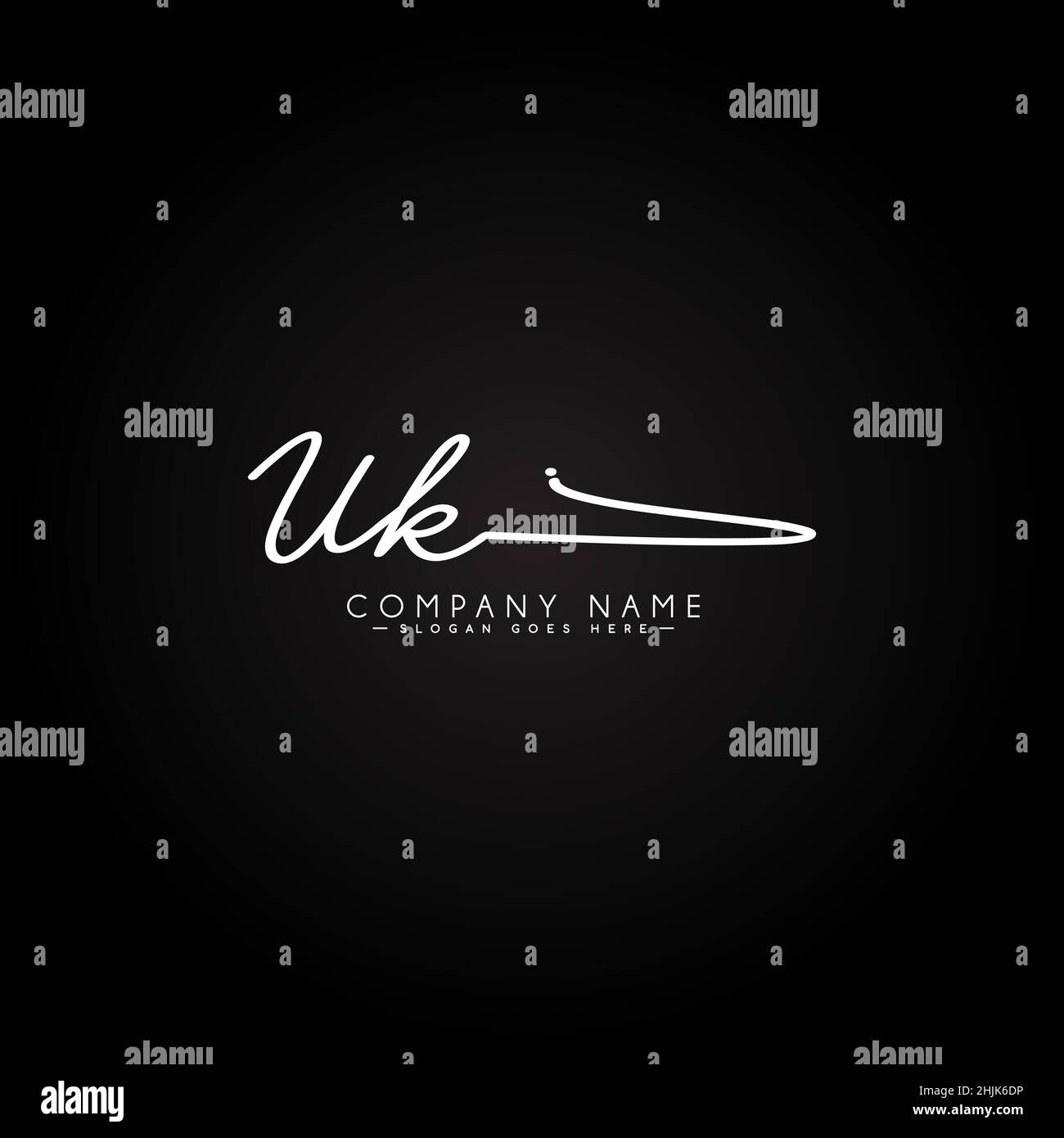 Initial Letter UK Logo - Handwritten Signature Logo - Simple Vector ...