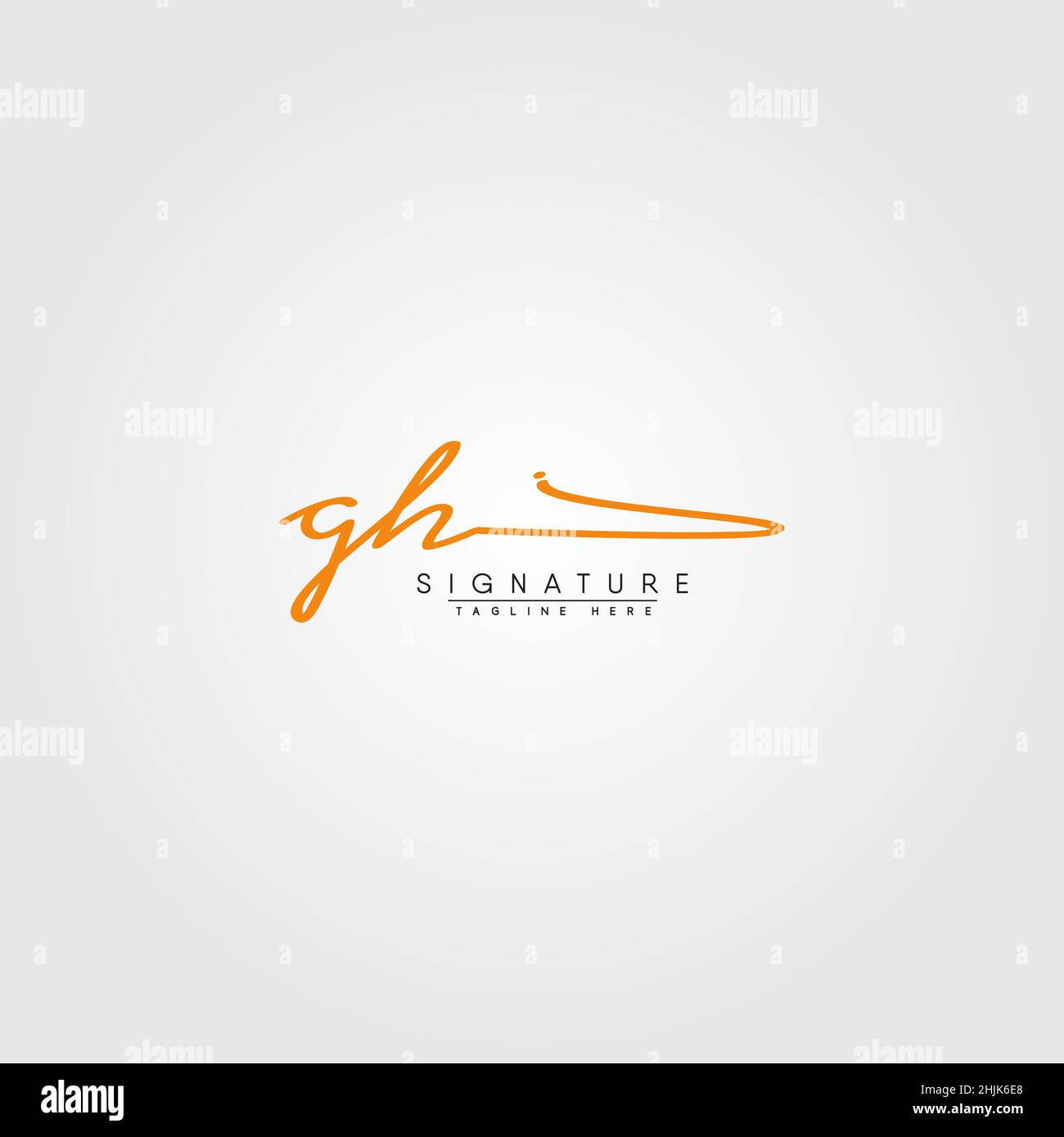 Initial Letter GH Logo - Handwritten Signature Logo - Simple Vector ...
