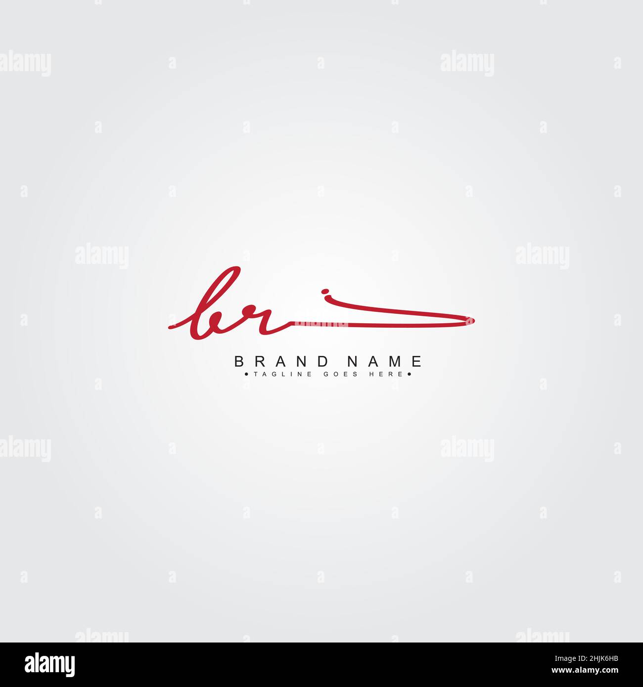 Initial Letter BR Logo - Handwritten Signature Logo - Simple Vector Logo in Signature Style for ...