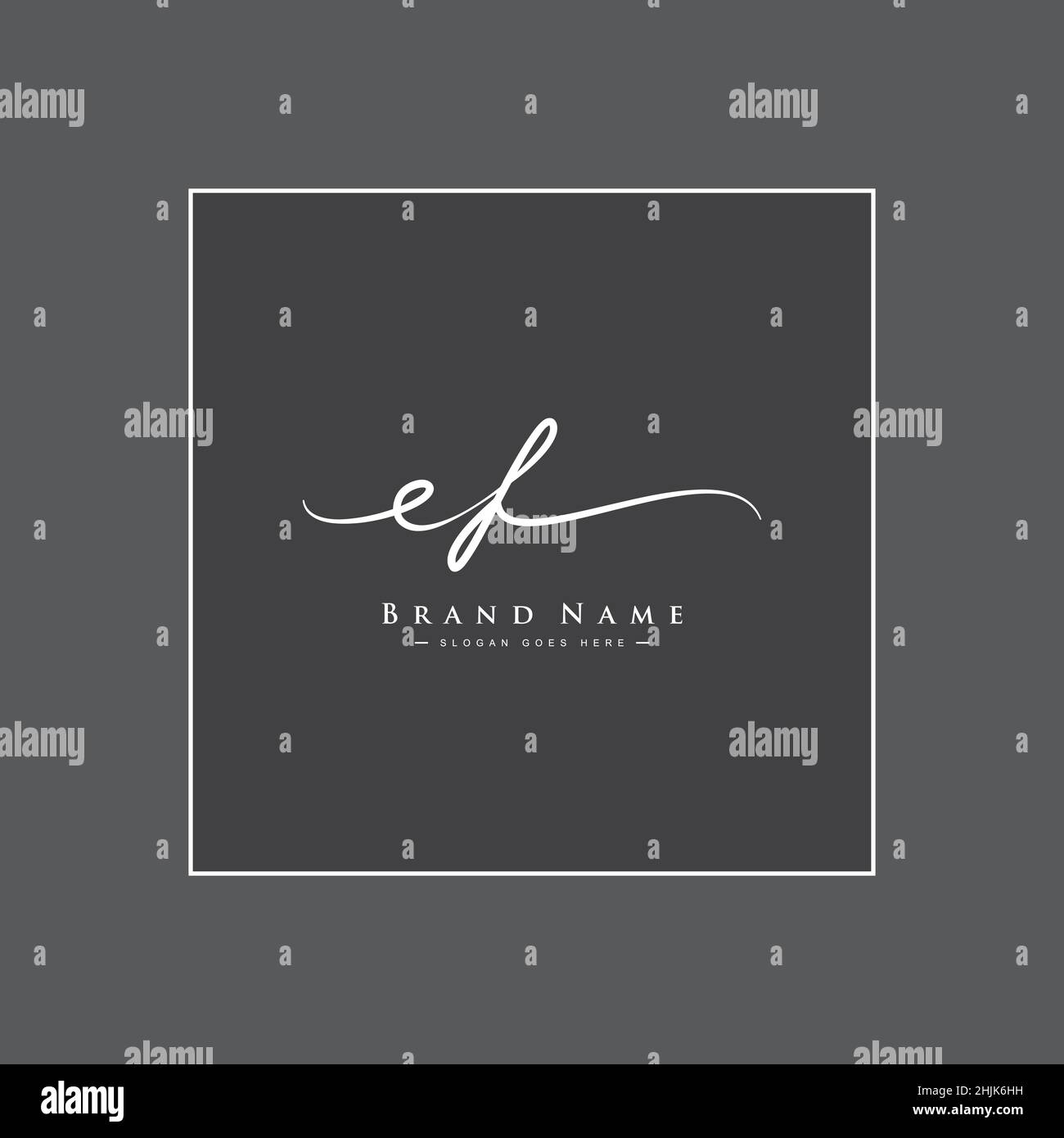 Initial Letter EF Logo - Hand Drawn Signature Style Logo - Simple ...