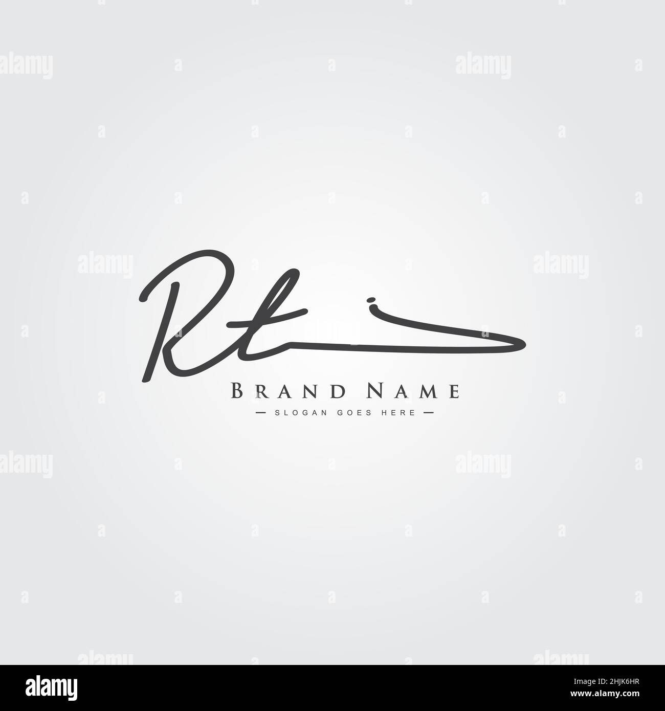 Initial Letter RT Logo - Hand Drawn Signature Logo - Simple Vector Logo ...