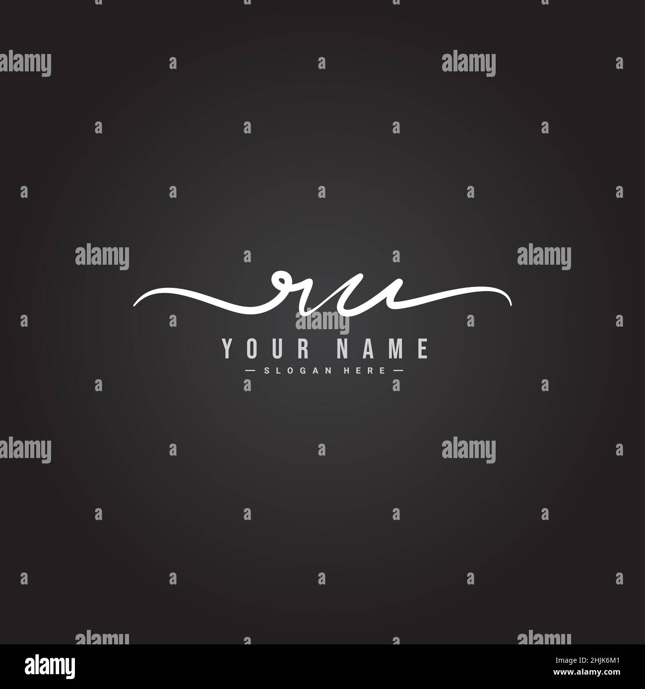 Initial Letter RU Logo - Handwritten Signature Logo - Simple Vector ...