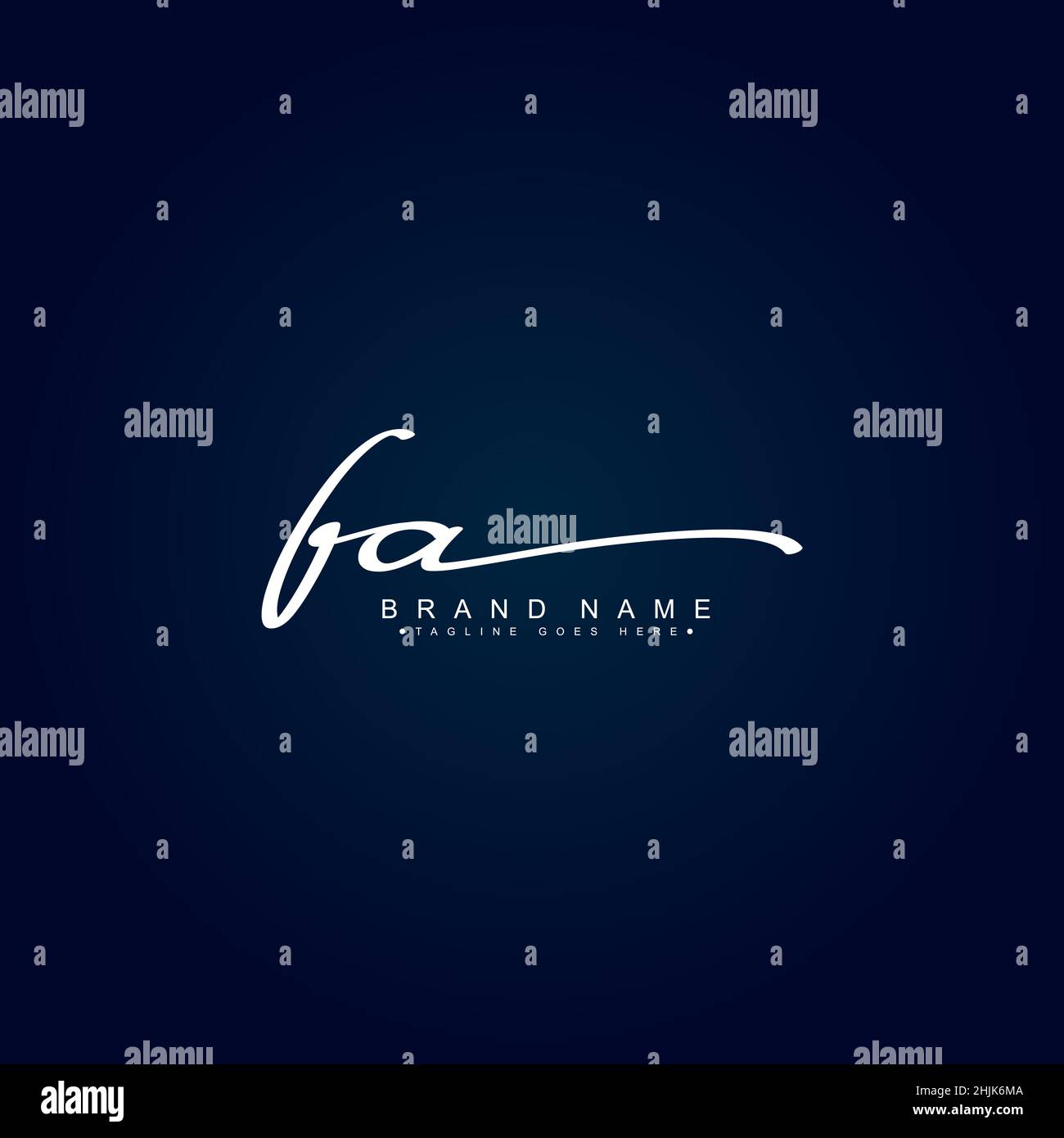 Initial Letter FA Logo - Hand Drawn Signature Style Logo - Simple ...