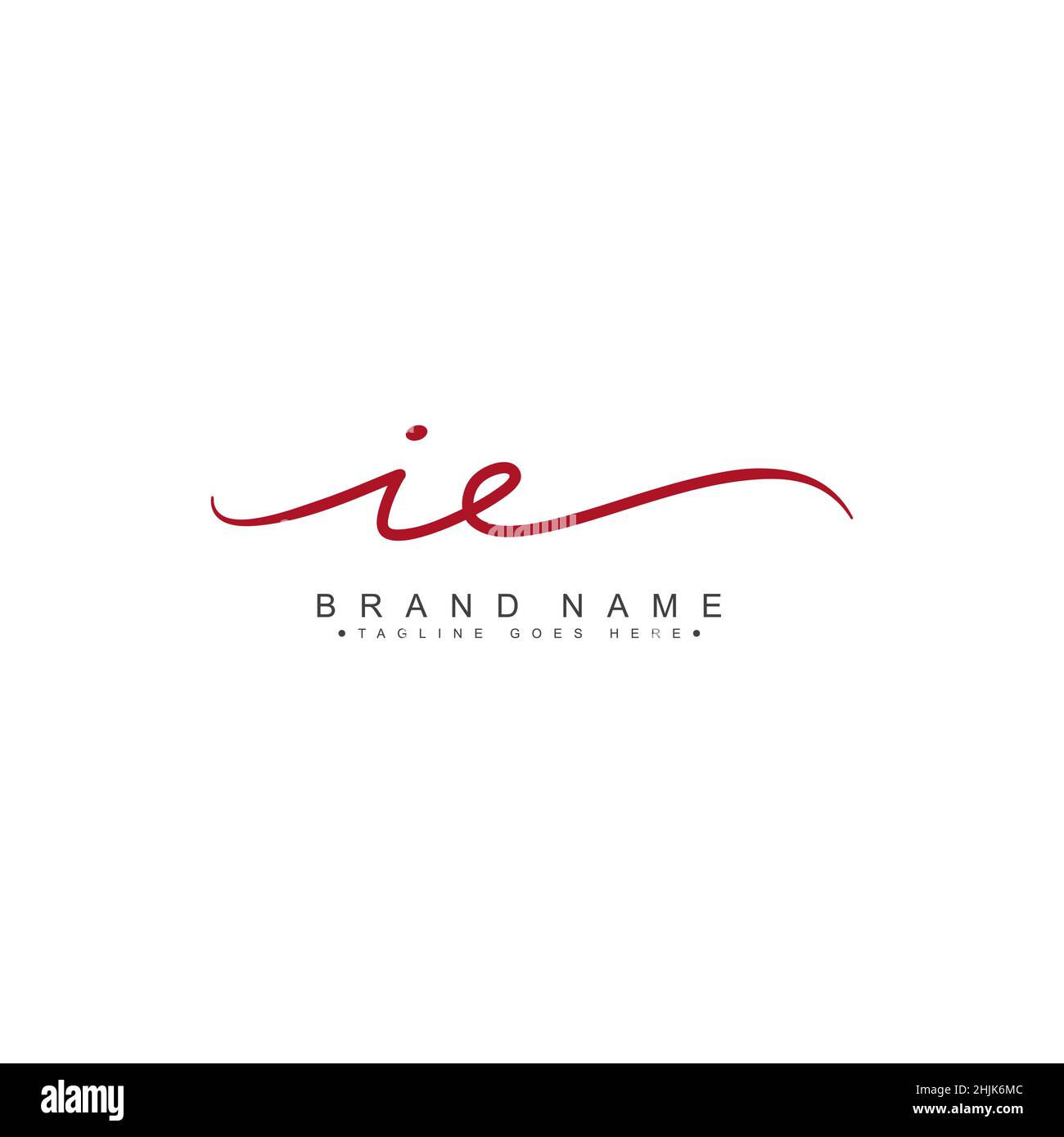 Initial Letter IE Logo - Hand Drawn Signature Logo - Simple Vector Logo ...