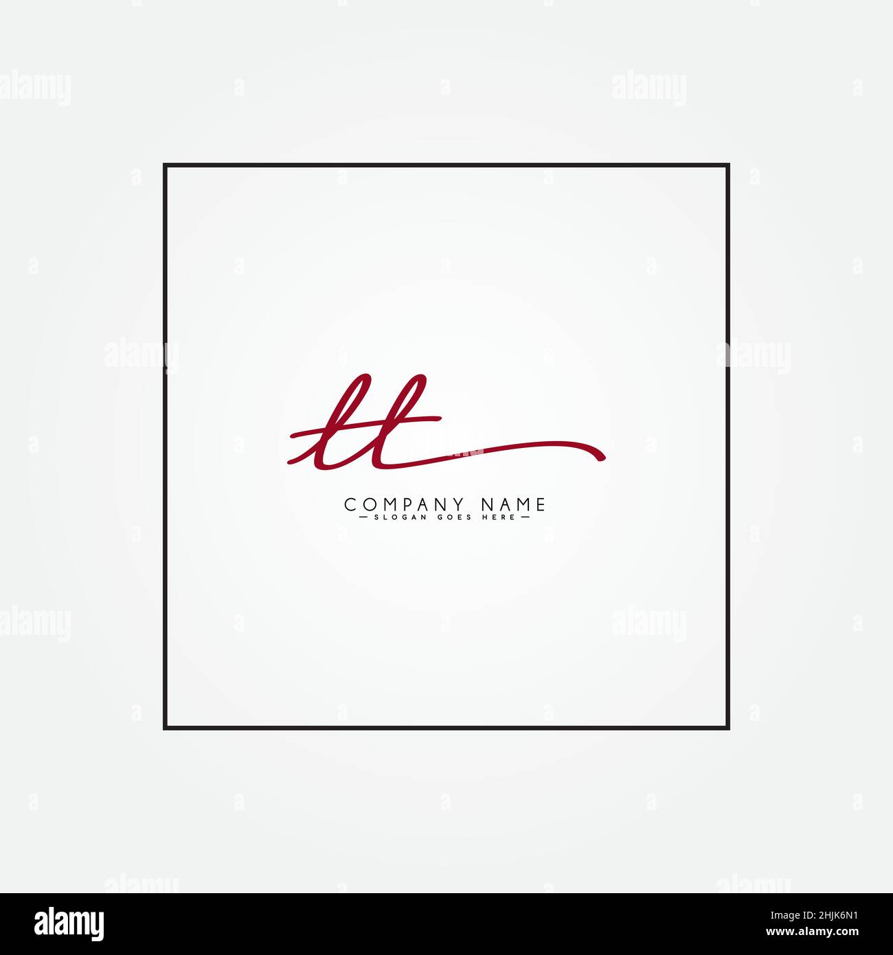 Initial Letter TT Logo - Hand Drawn Signature Style Logo - Simple Vector Logo in Signature Style ...
