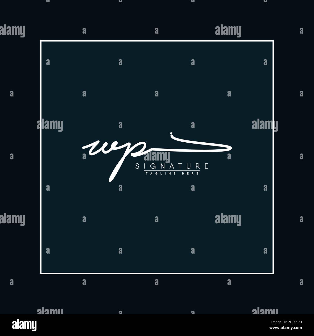 Initial Letter WP Logo - Handwritten Signature Logo - Simple Vector ...
