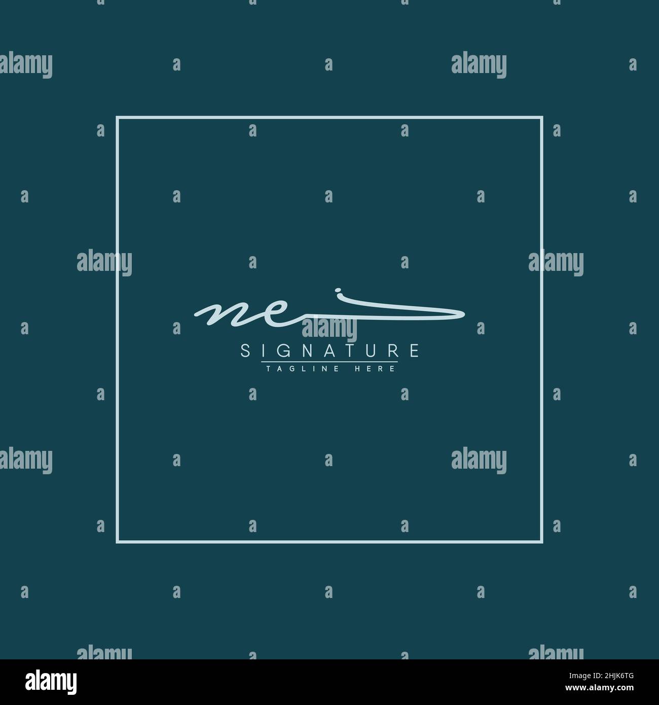 Initial Letter NE Logo - Hand Drawn Signature Style Logo - Simple ...