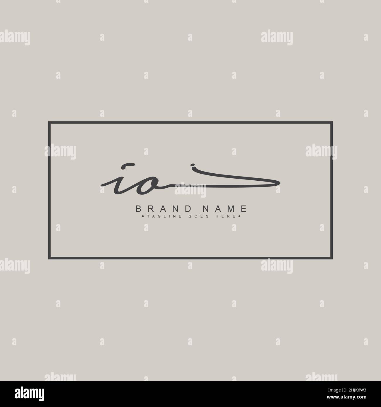 Initial Letter IO Logo - Hand Drawn Signature Style Logo - Simple ...