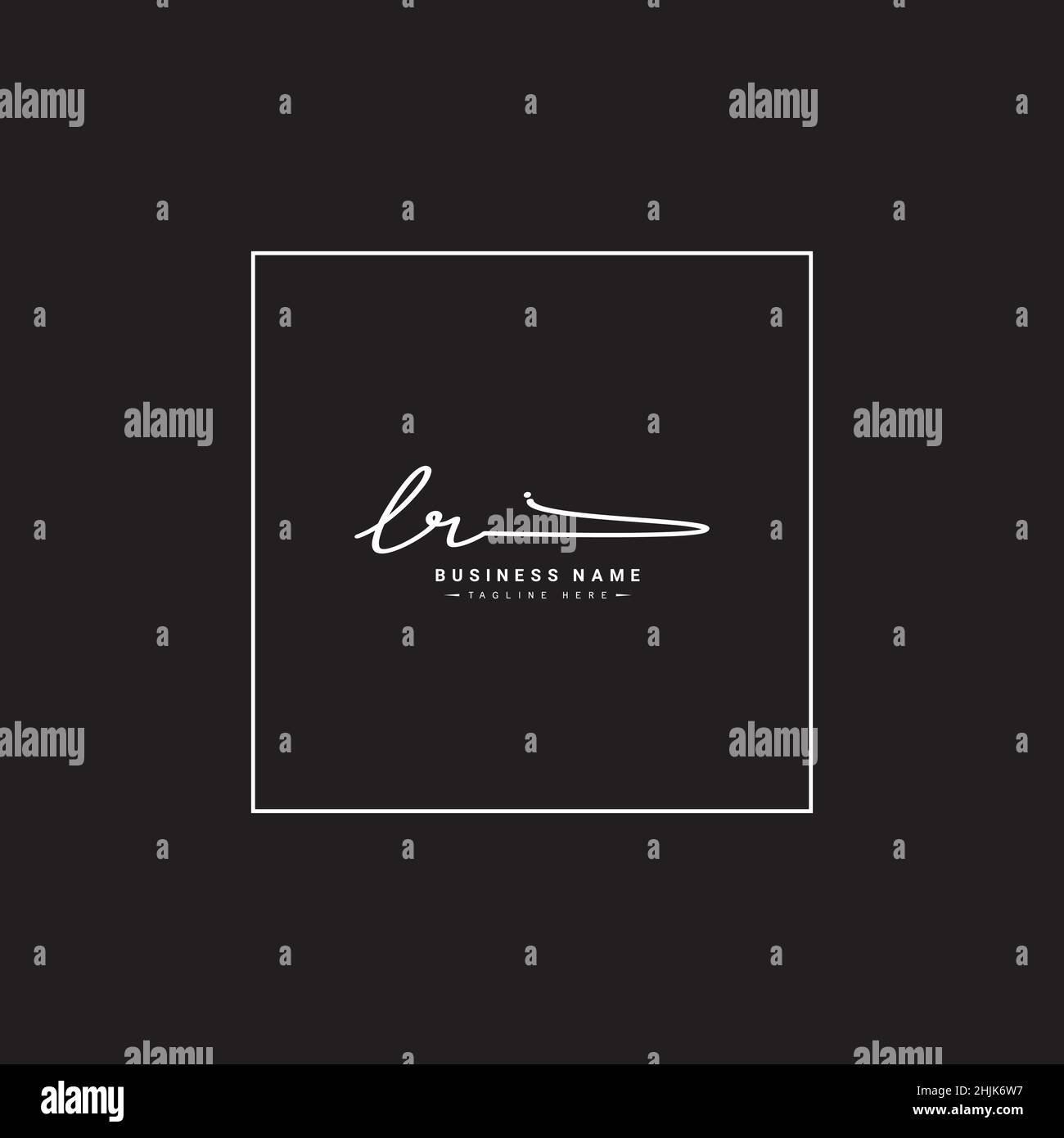 Initial Letter LR Logo - Handwritten Signature Style Logo - Simple ...