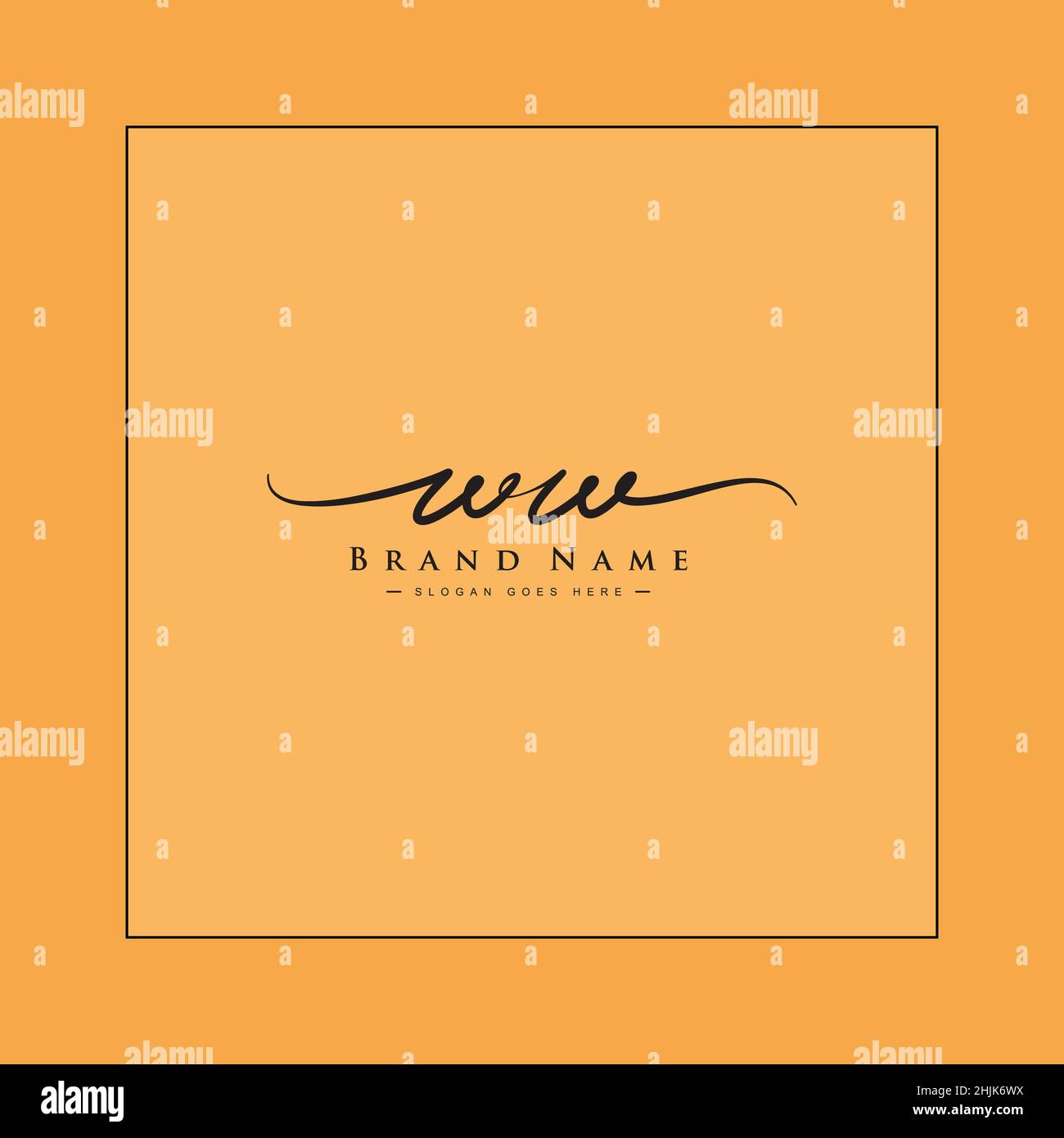 Initial Letter WW Logo - Hand Drawn Signature Style Logo - Simple ...