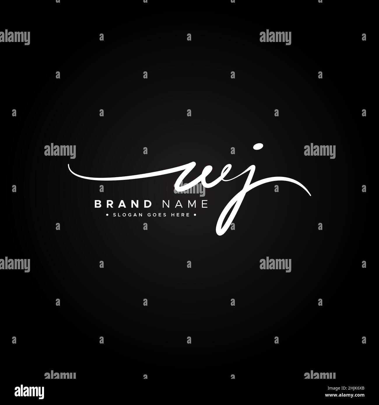Initial Letter WJ Logo - Handwritten Signature Style Logo - Simple ...