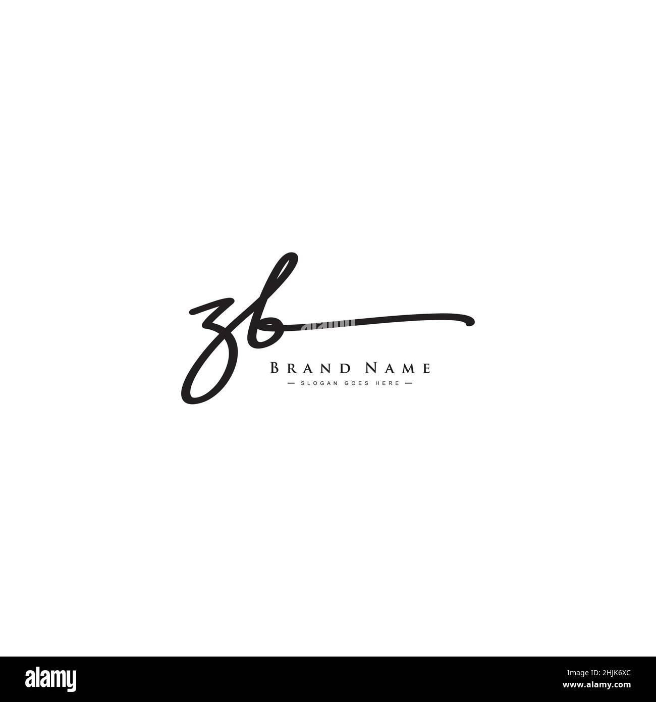 Initial Letter ZB Logo - Handwritten Signature Logo - Simple Vector ...