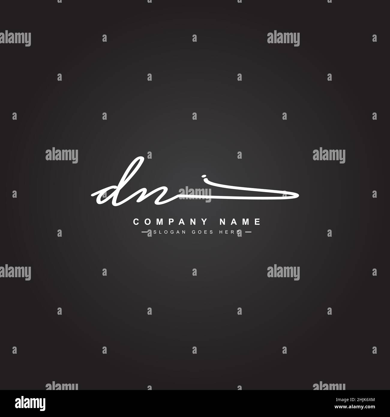 Initial Letter DN Logo - Handwritten Signature Logo - Simple Vector Logo in Signature Style for ...