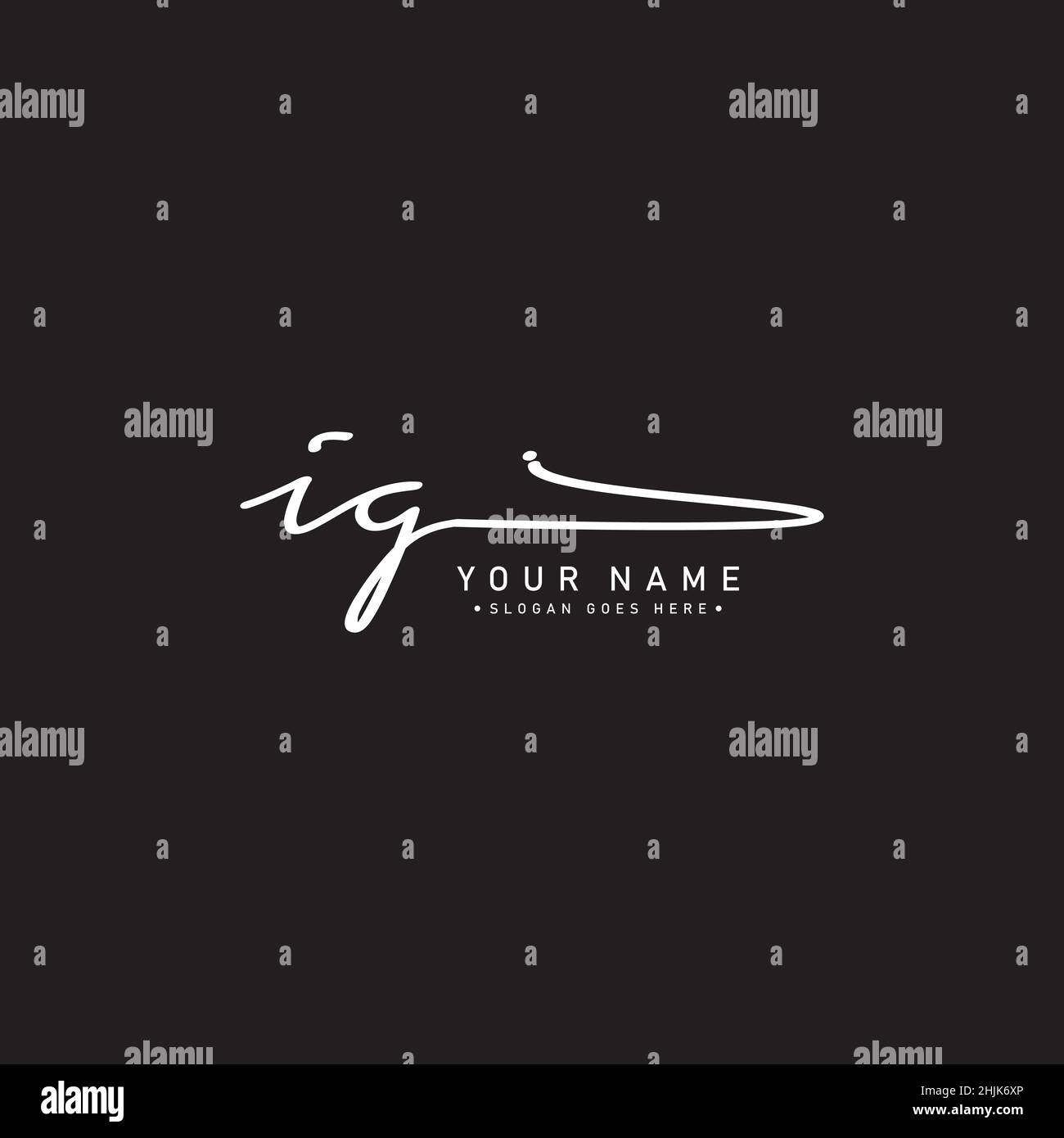 Initial Letter IG Logo - Hand Drawn Signature Style Logo - Simple ...