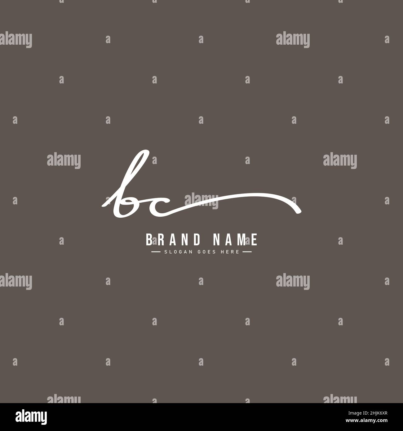 Initial Letter BC Logo - Hand Drawn Signature Logo - Simple Vector Logo ...