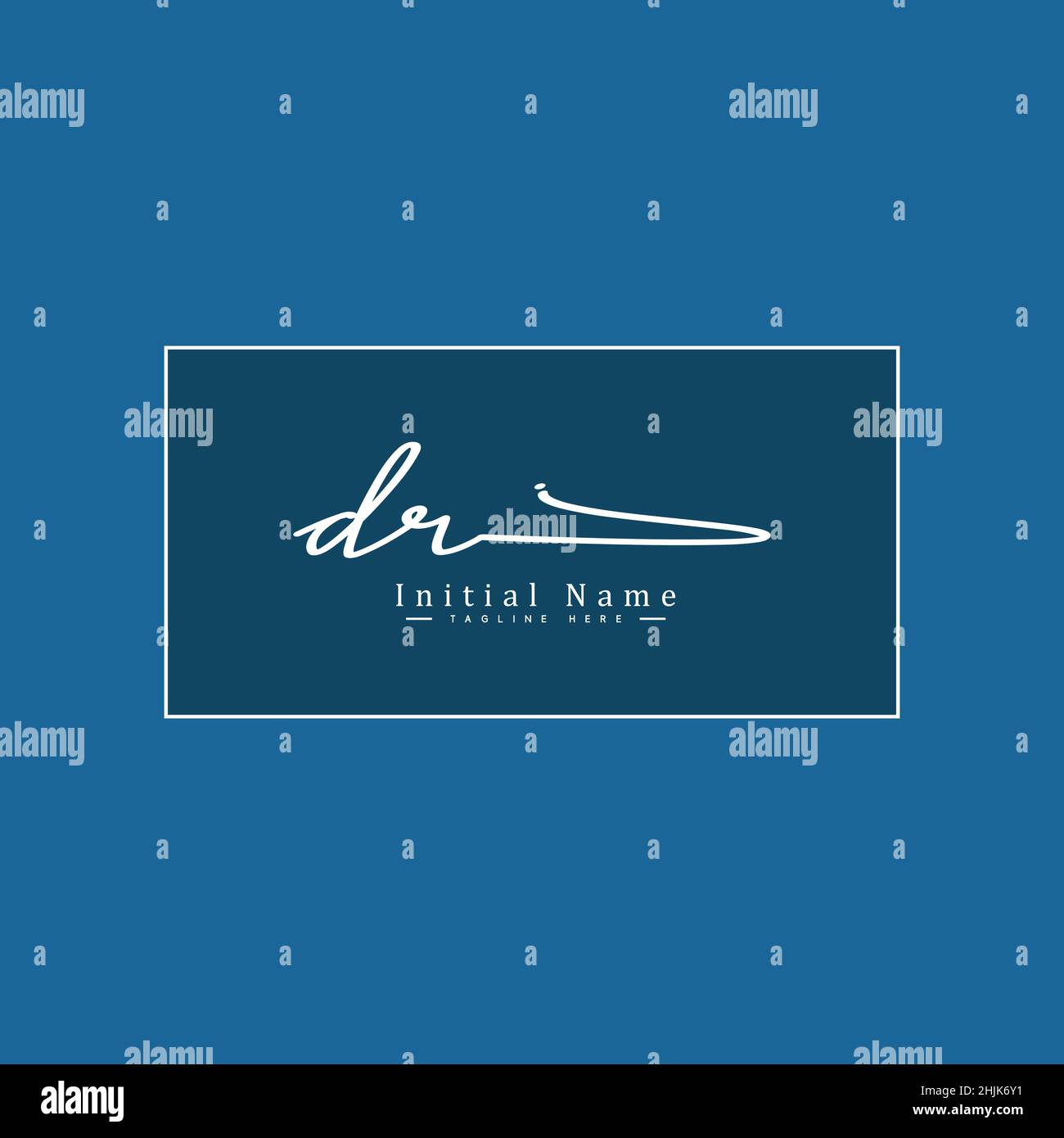 Initial Letter DR Logo - Hand Drawn Signature Style Logo - Simple ...