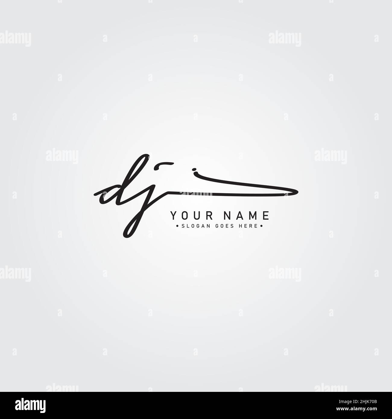 Initial Letter DJ Logo - Handwritten Signature Style Logo - Simple ...