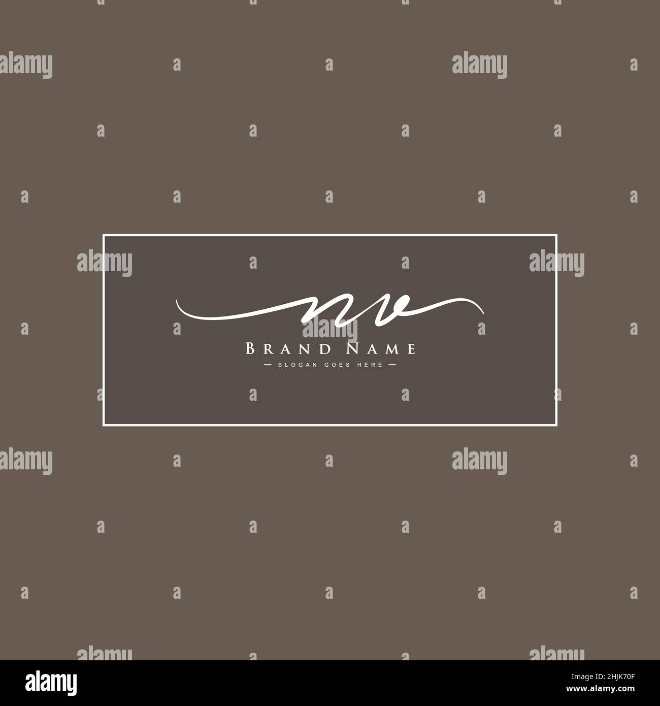 Initial Letter NV Logo - Handwritten Signature Logo - Simple Vector ...