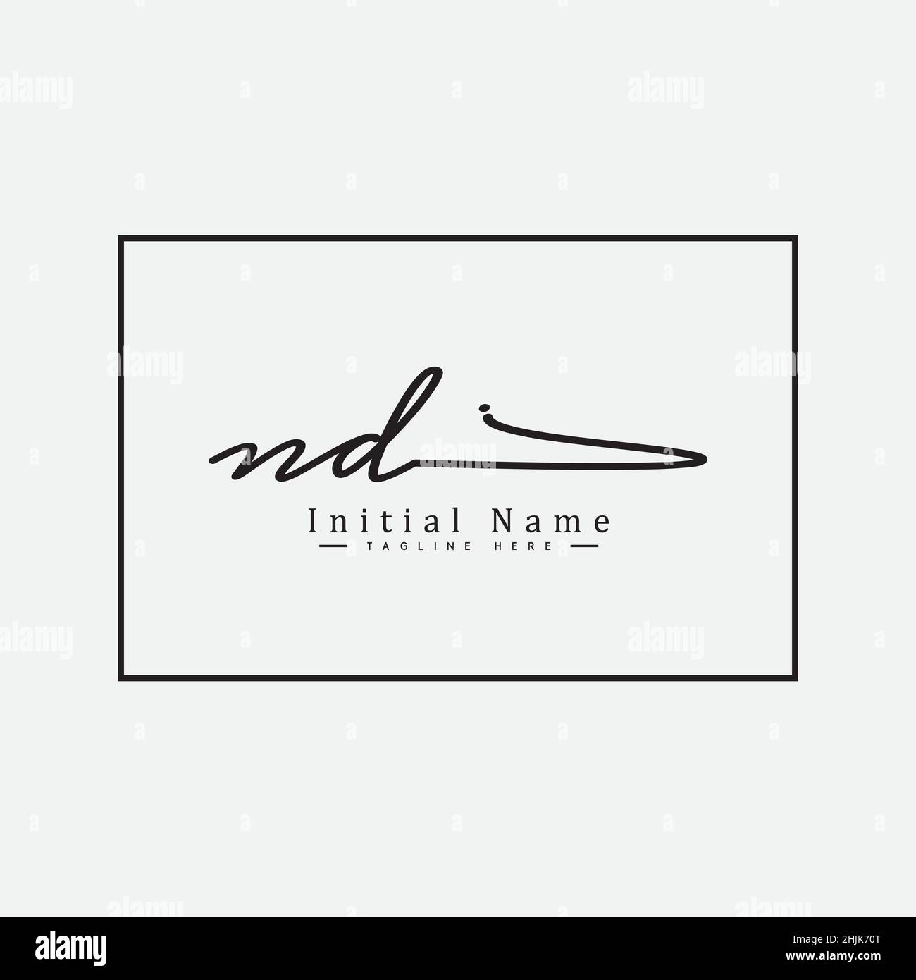 Initial Letter ND Logo - Handwritten Signature Logo - Simple Vector ...