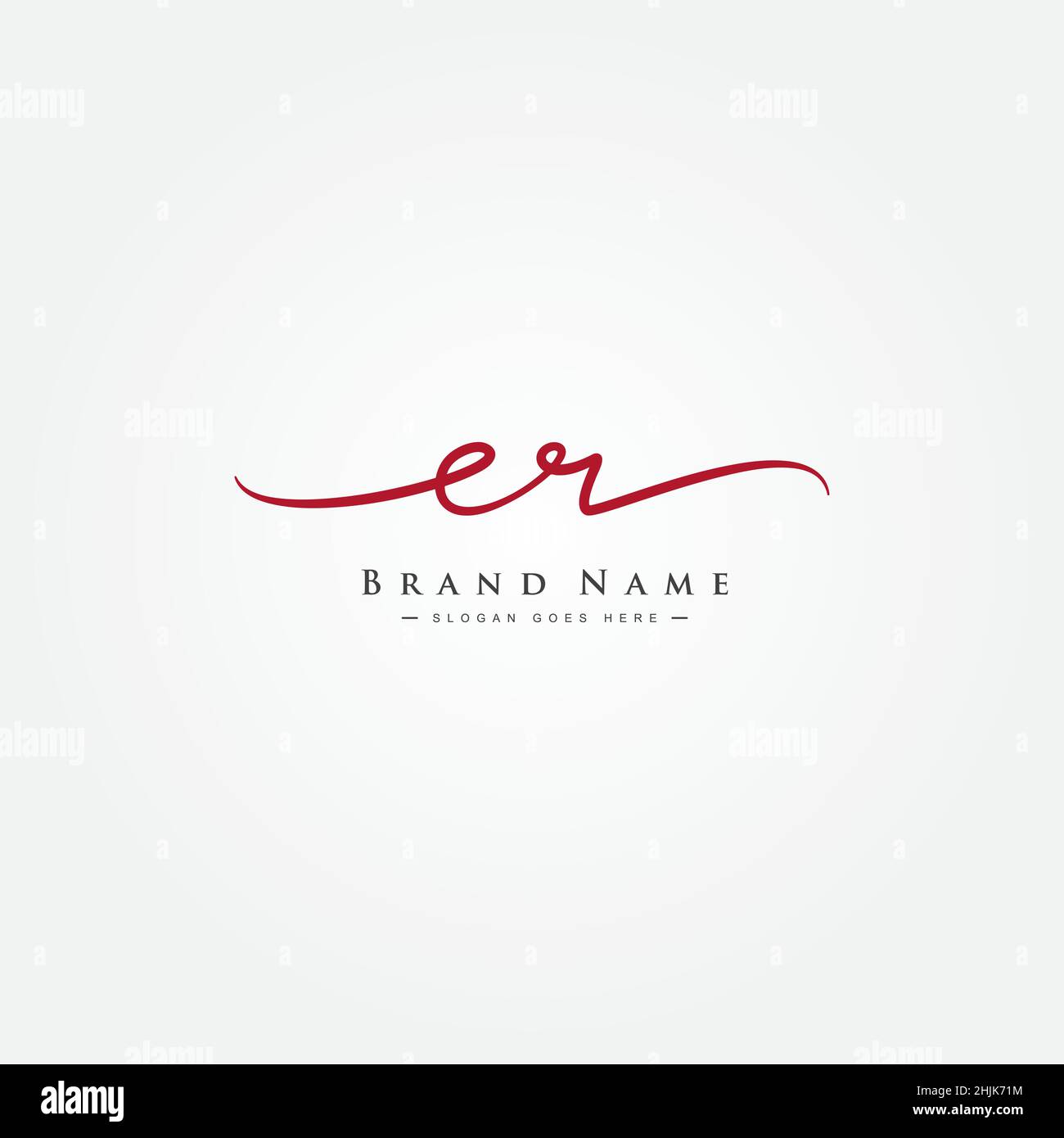 Initial Letter ER Logo - Handwritten Signature Style Logo - Simple ...