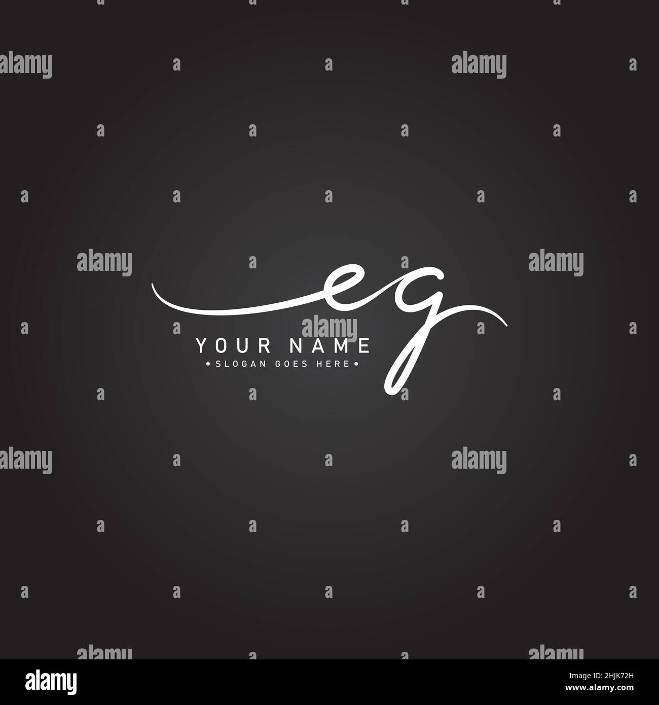 Initial Letter EG Logo - Handwritten Signature Logo - Simple Vector ...