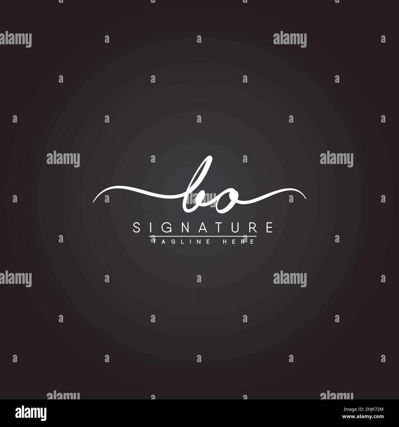 Initial Letter BO Logo - Hand Drawn Signature Style Logo - Simple ...