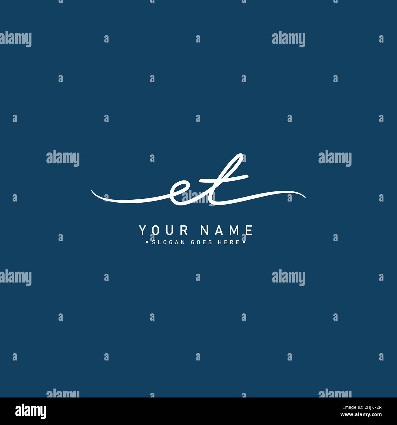Initial Letter ET Logo - Hand Drawn Signature Logo - Simple Vector Logo ...