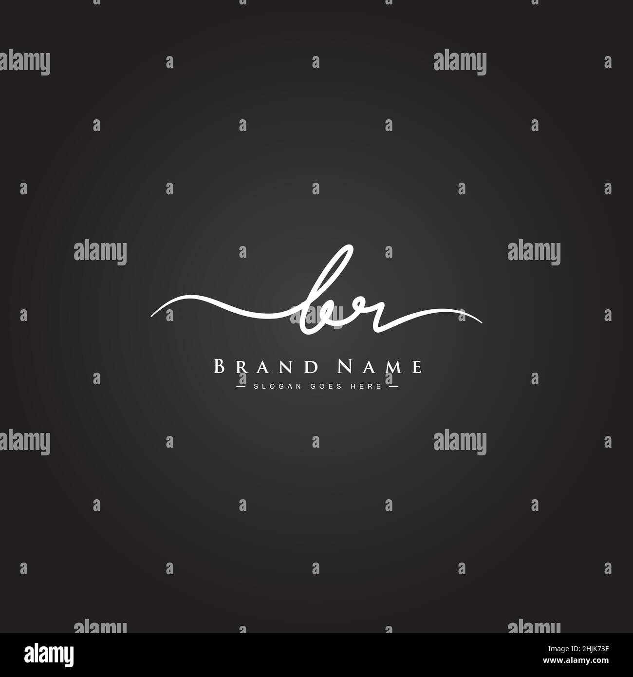 Initial Letter BR Logo - Hand Drawn Signature Logo - Simple Vector Logo in Signature Style for ...