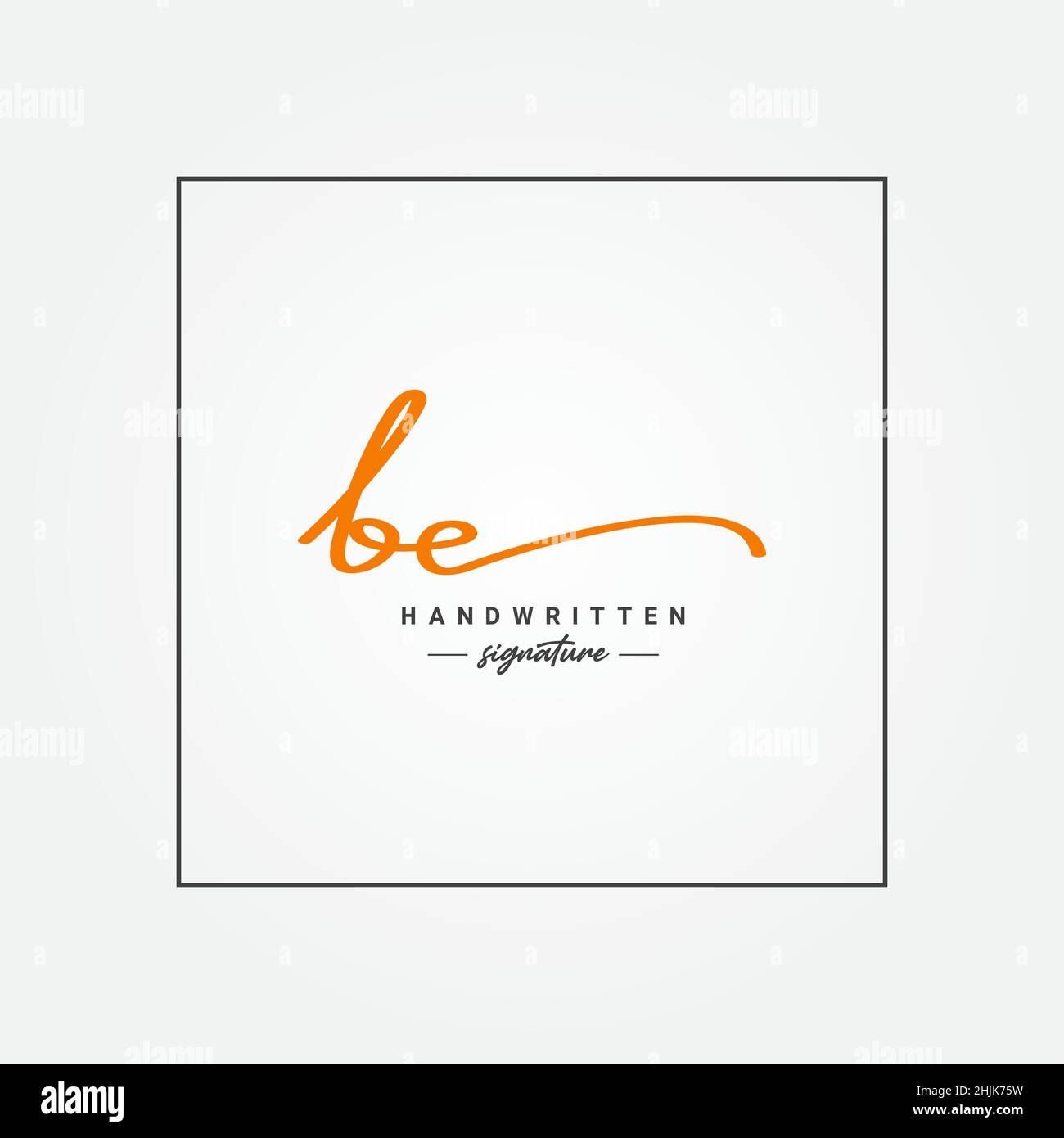 Initial Letter BE Logo - Hand Drawn Signature Logo - Simple Vector Logo ...