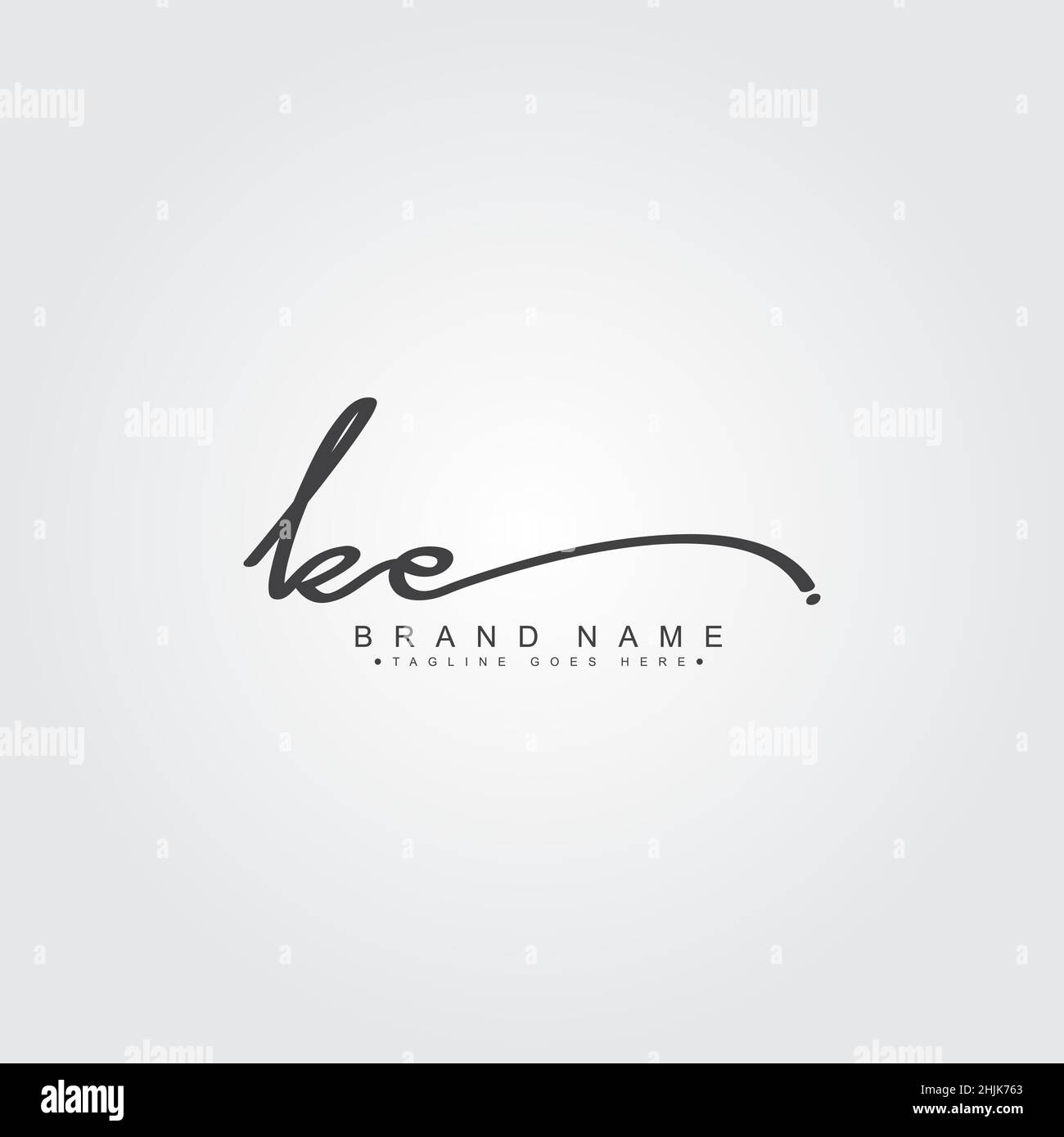 Initial Letter KE Logo - Hand Drawn Signature Logo - Simple Vector Logo ...