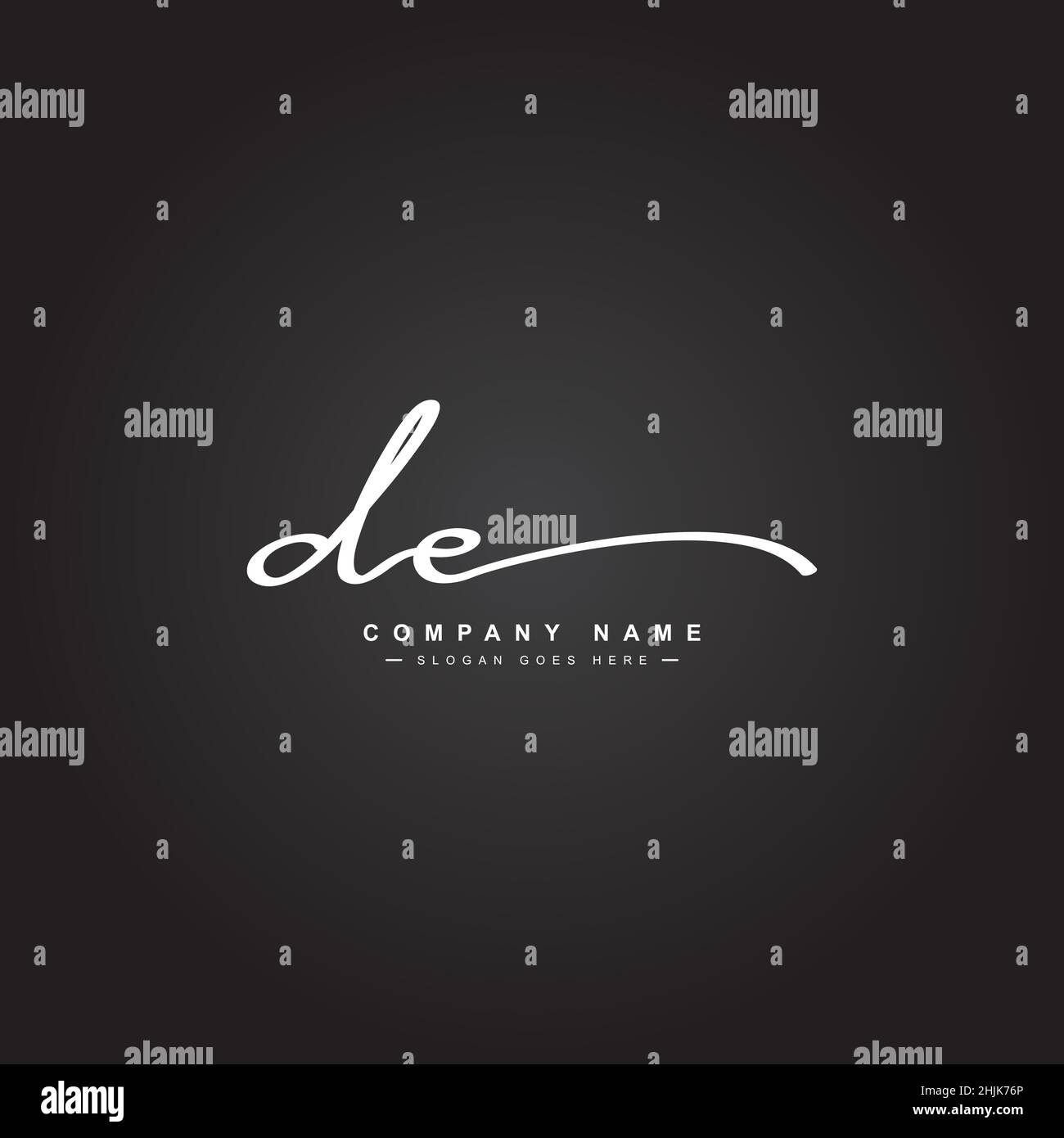 Initial Letter DE Logo - Handwritten Signature Style Logo - Simple ...