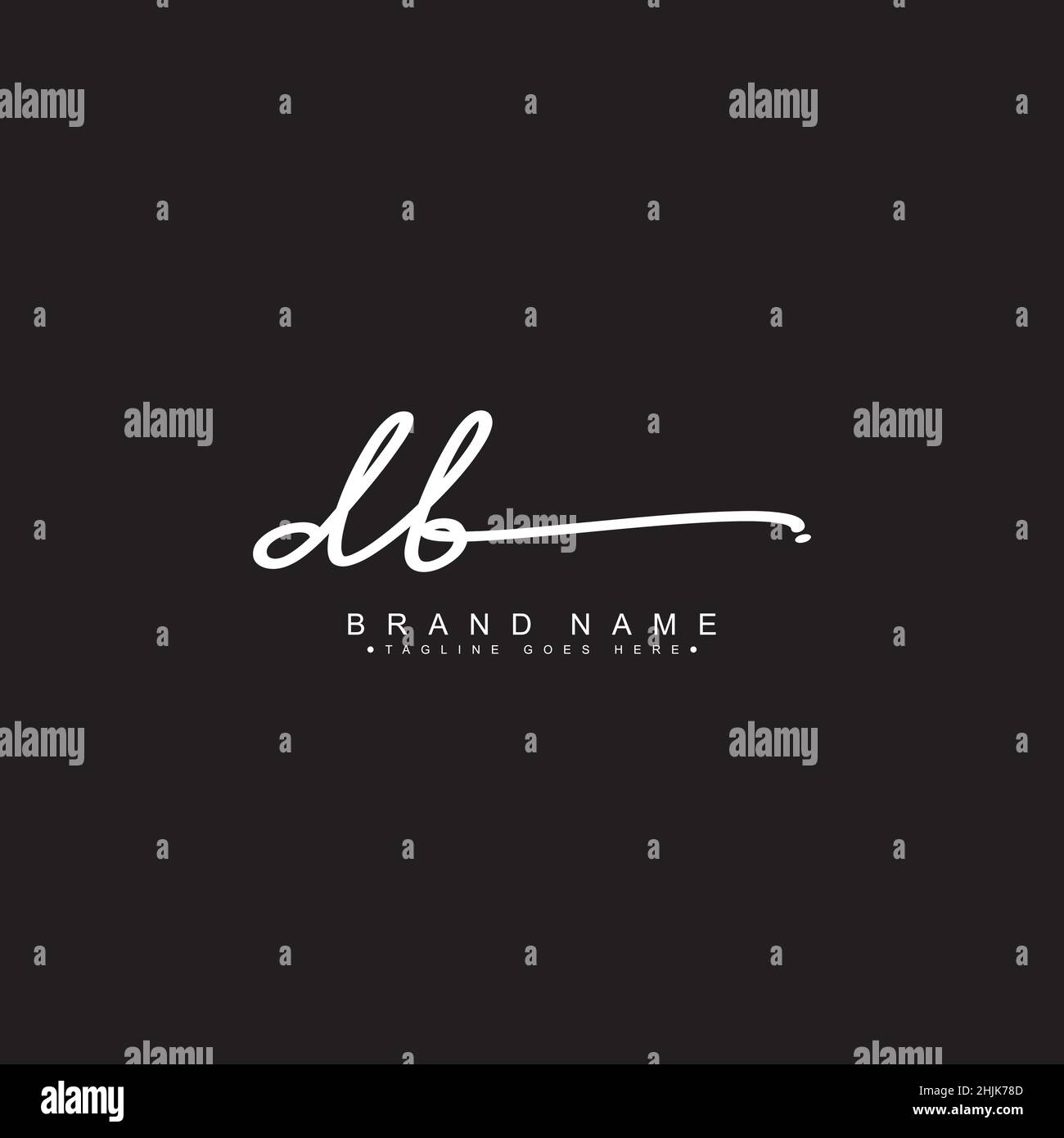 Initial Letter DB Logo - Handwritten Signature Logo - Simple Vector Logo in Signature Style for ...