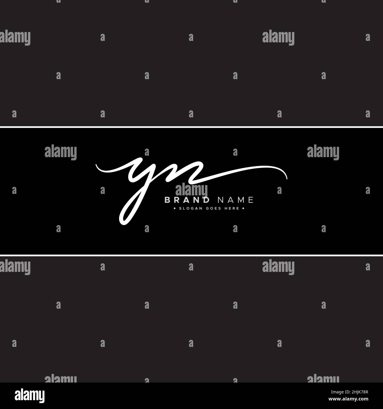 Initial Letter YN Logo - Hand Drawn Signature Logo - Simple Vector Logo ...