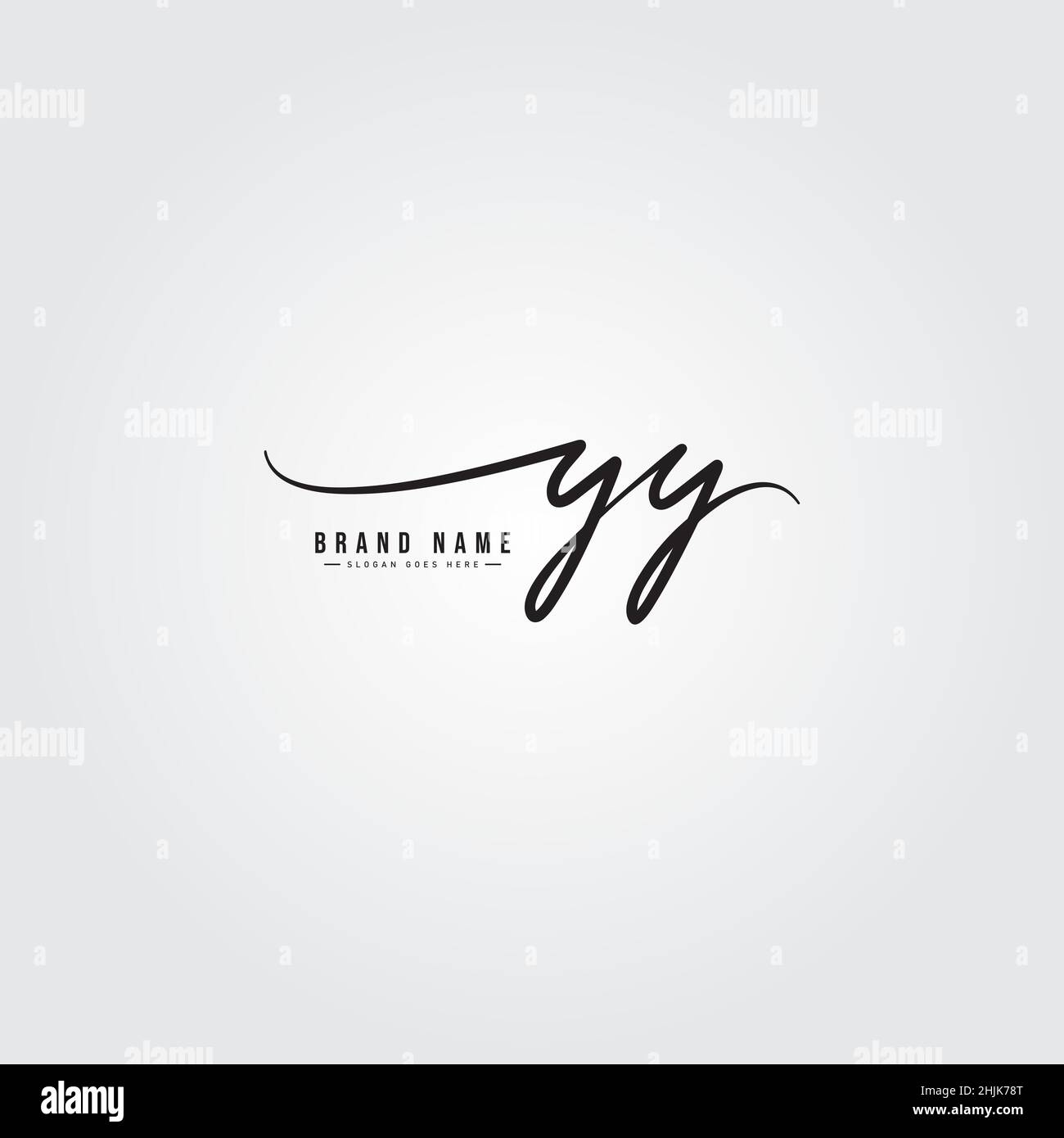 Initial Letter YY Logo - Handwritten Signature Style Logo - Simple ...