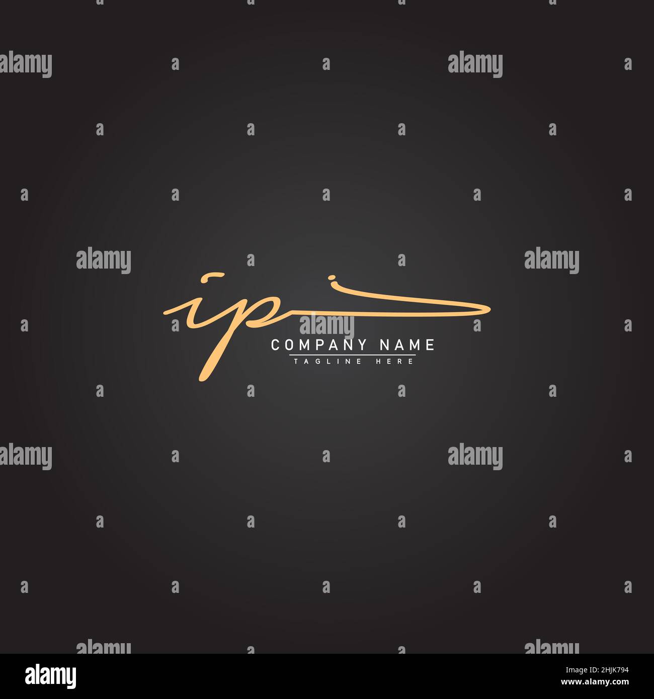 Initial Letter IP Logo - Hand Drawn Signature Style Logo - Simple ...