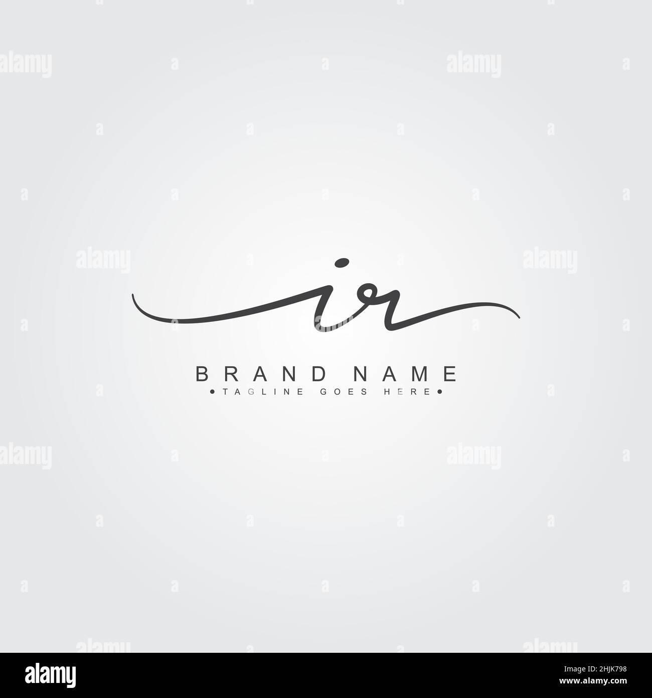 Initial Letter IR Logo - Hand Drawn Signature Logo - Simple Vector Logo ...